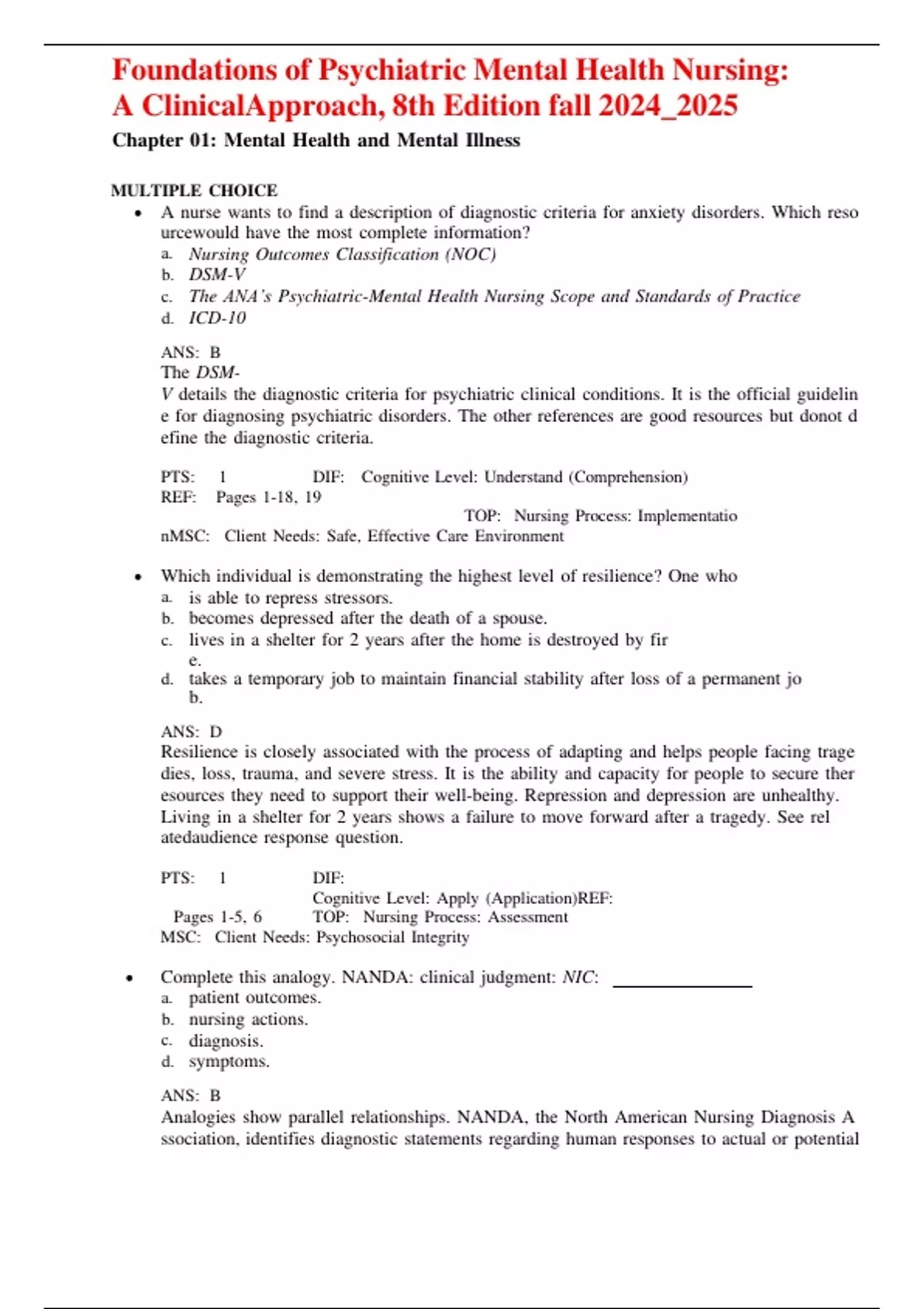 Foundations of Psychiatric Mental Health Nursing: A Clinical Approach ...