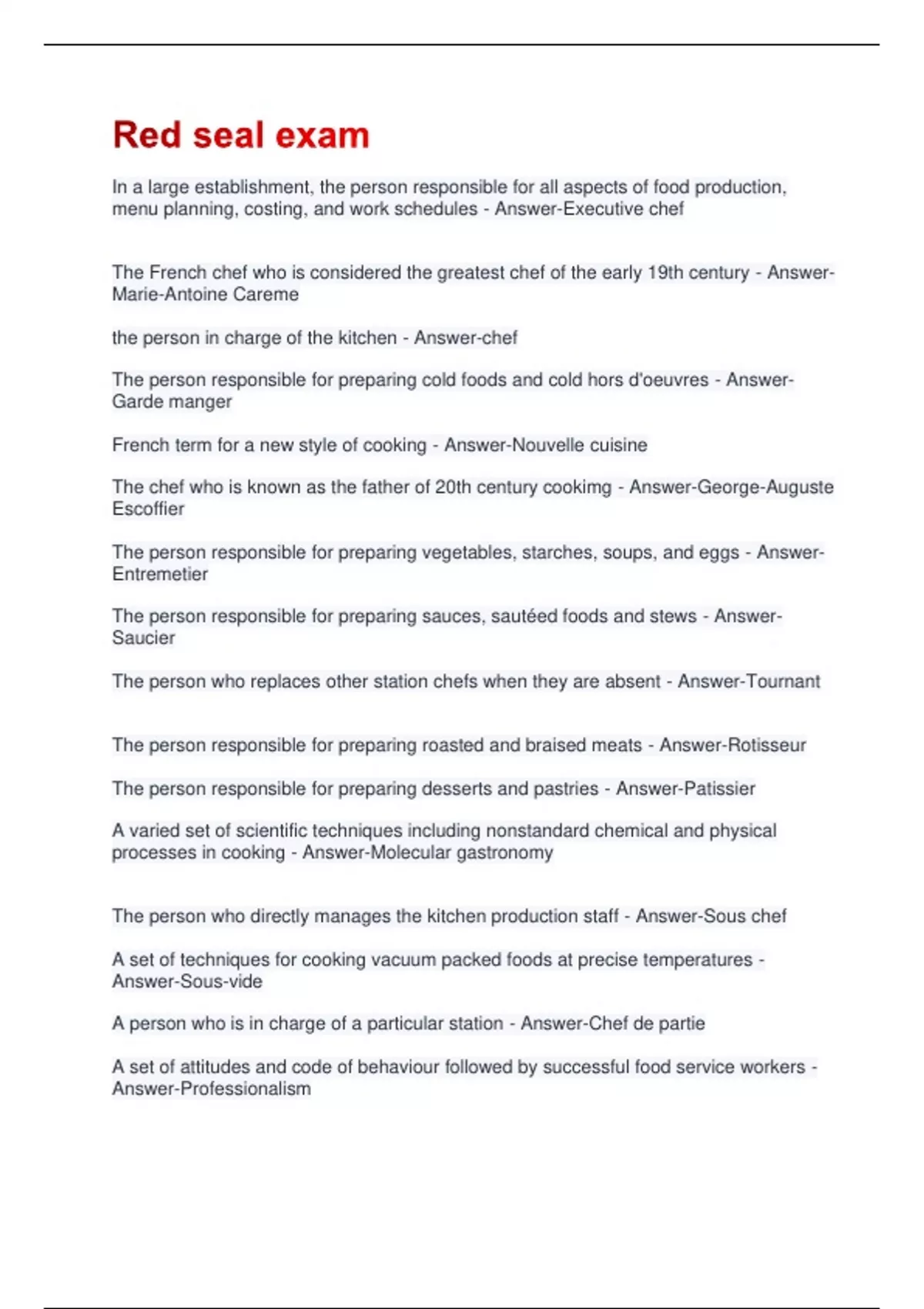 Red seal exam Questions with Answers (All Answers Correct) - Red seal ...