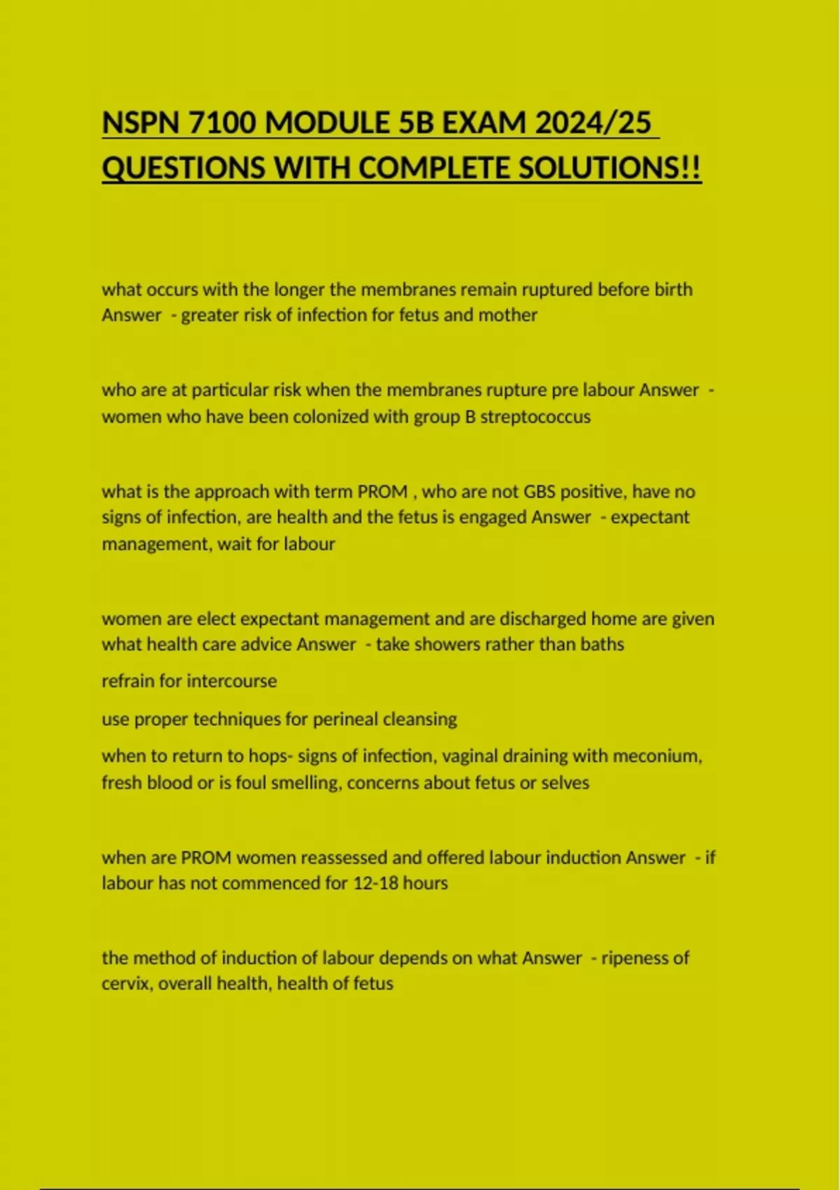 NSPN 7100 MODULE 5B EXAM 2024/25 QUESTIONS WITH COMPLETE SOLUTIONS!! - NSPN 7100 - Stuvia US