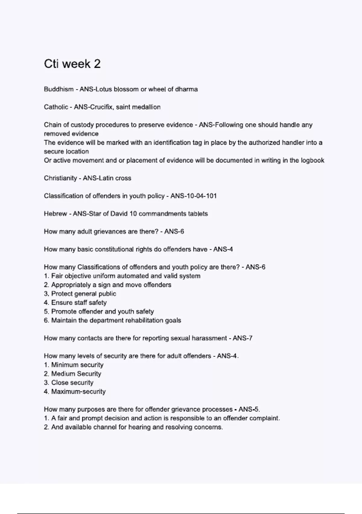 Cti week 2 exam questions with correct answers with complete A+solution 2024/2025 - CTI 2024/ ...