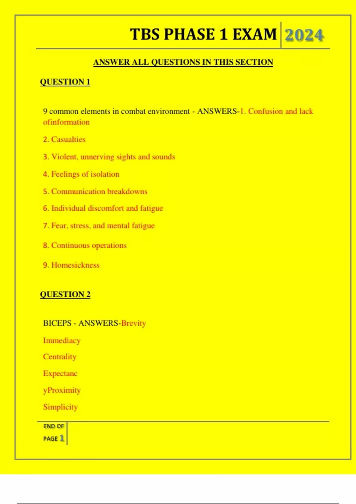 TBS PHASE 1 EXAM QUESTIONS AND ANSWERS 2024 - TBS PHASE 1 - Stuvia US