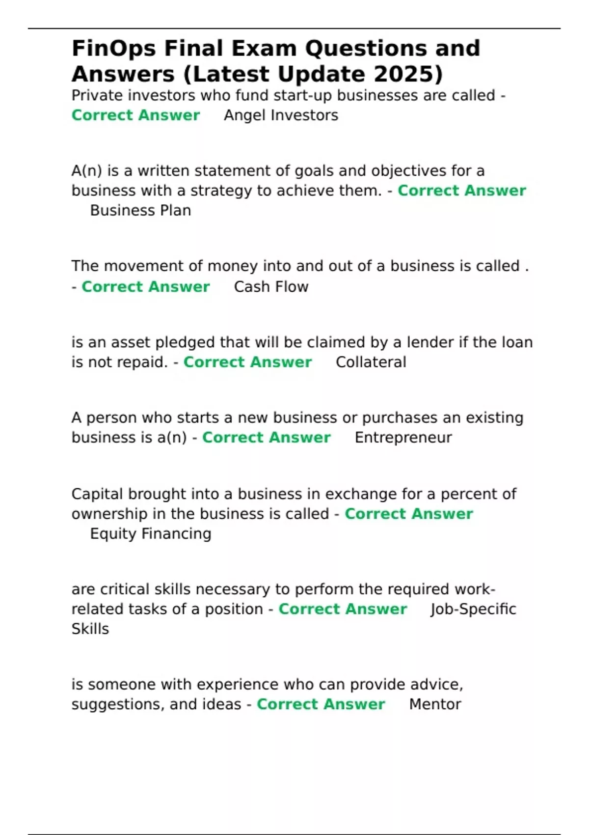 FinOps Final Exam Questions and Answers (Latest Update 2025) - FinOps ...