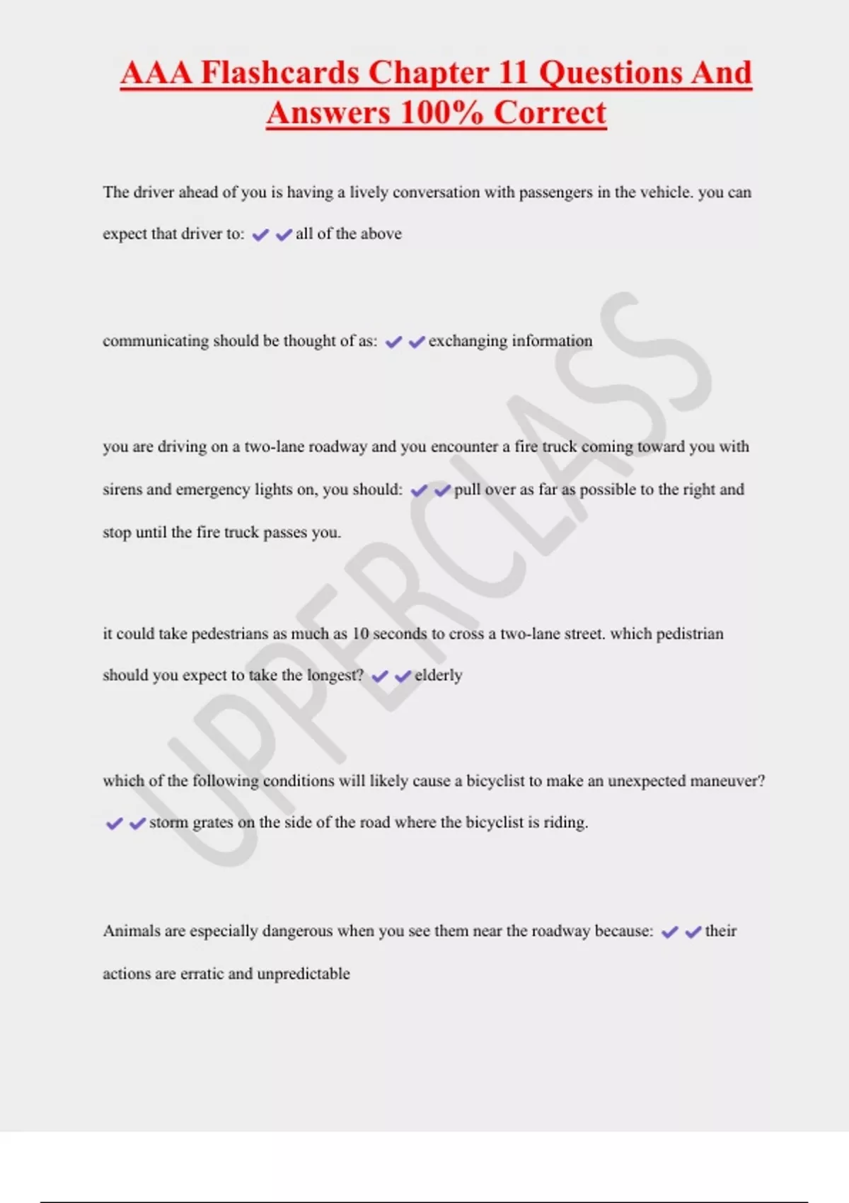 AAA Flashcards Chapter 11 Questions And Answers 100% Correct - AAA ...