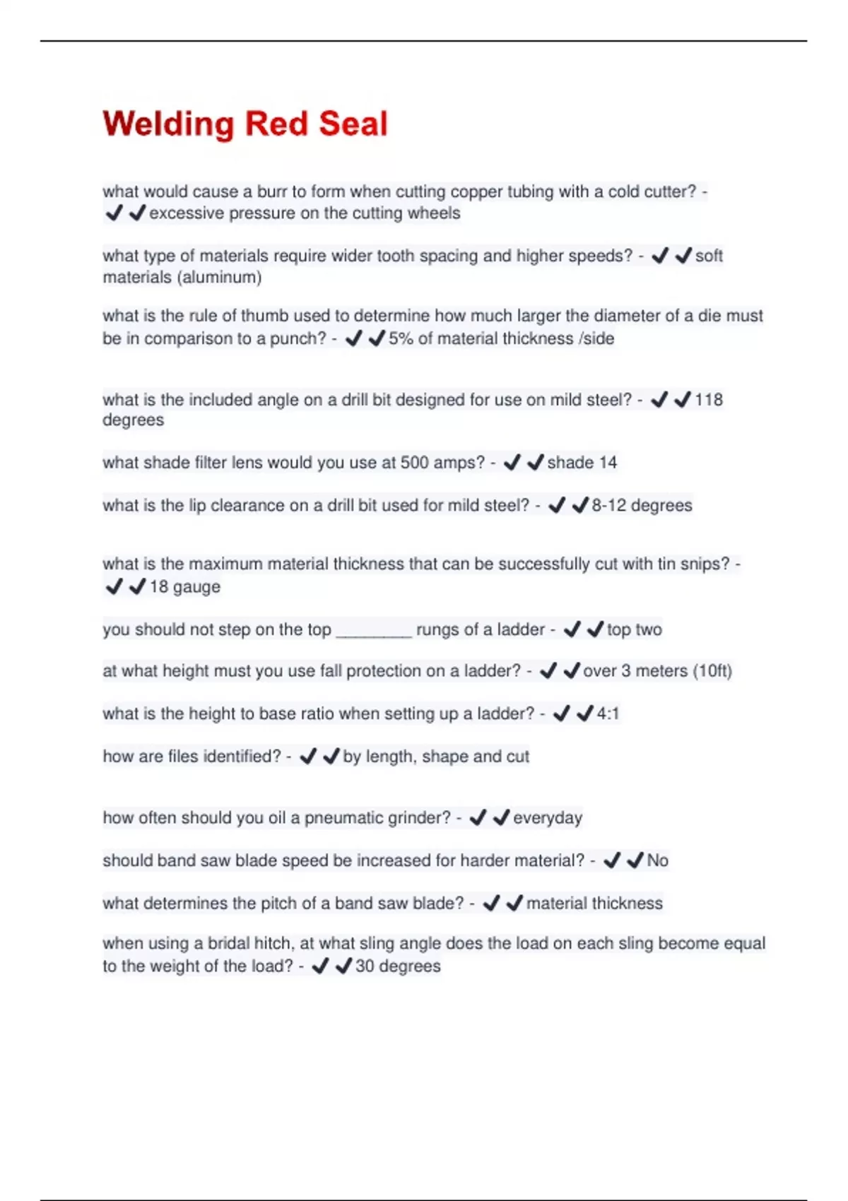 Welding Red Seal (2025 )Latest Questions With Passed Solutions ...