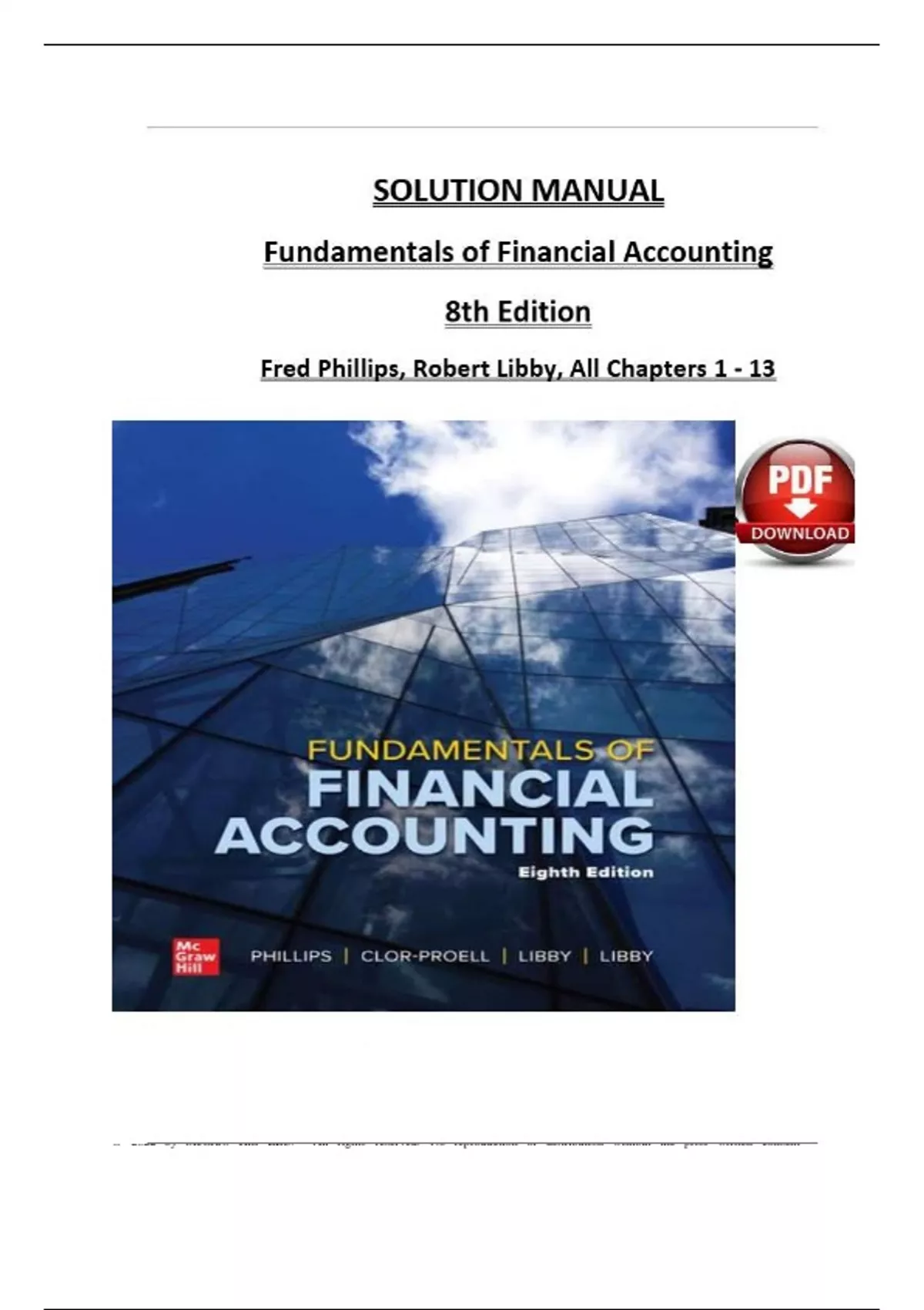 Solution Manual For Fundamentals of Financial Accounting, 8th Edition 2024 by Fred Phillips ...