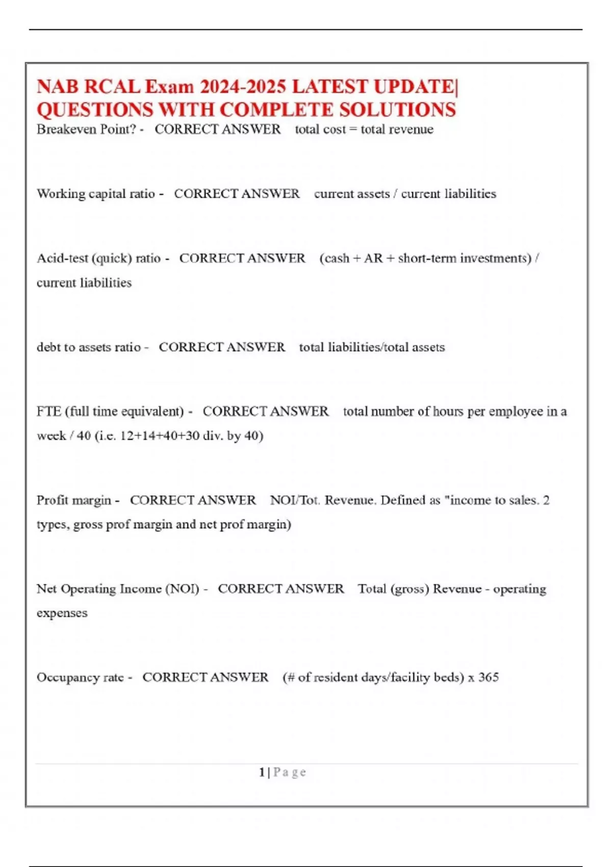 NAB RCAL Exam LATEST UPDATE| QUESTIONS WITH COMPLETE SOLUTIONS - NAB ...