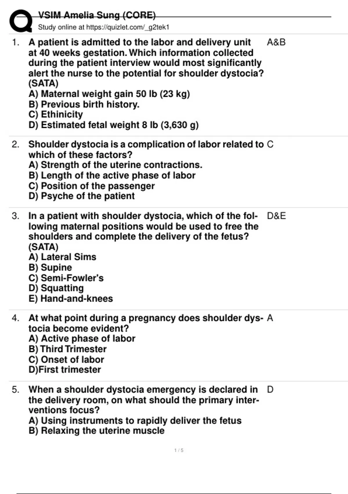 VSIM Amelia Sung (CORE) questions with correct answers - TESTS BANK ...