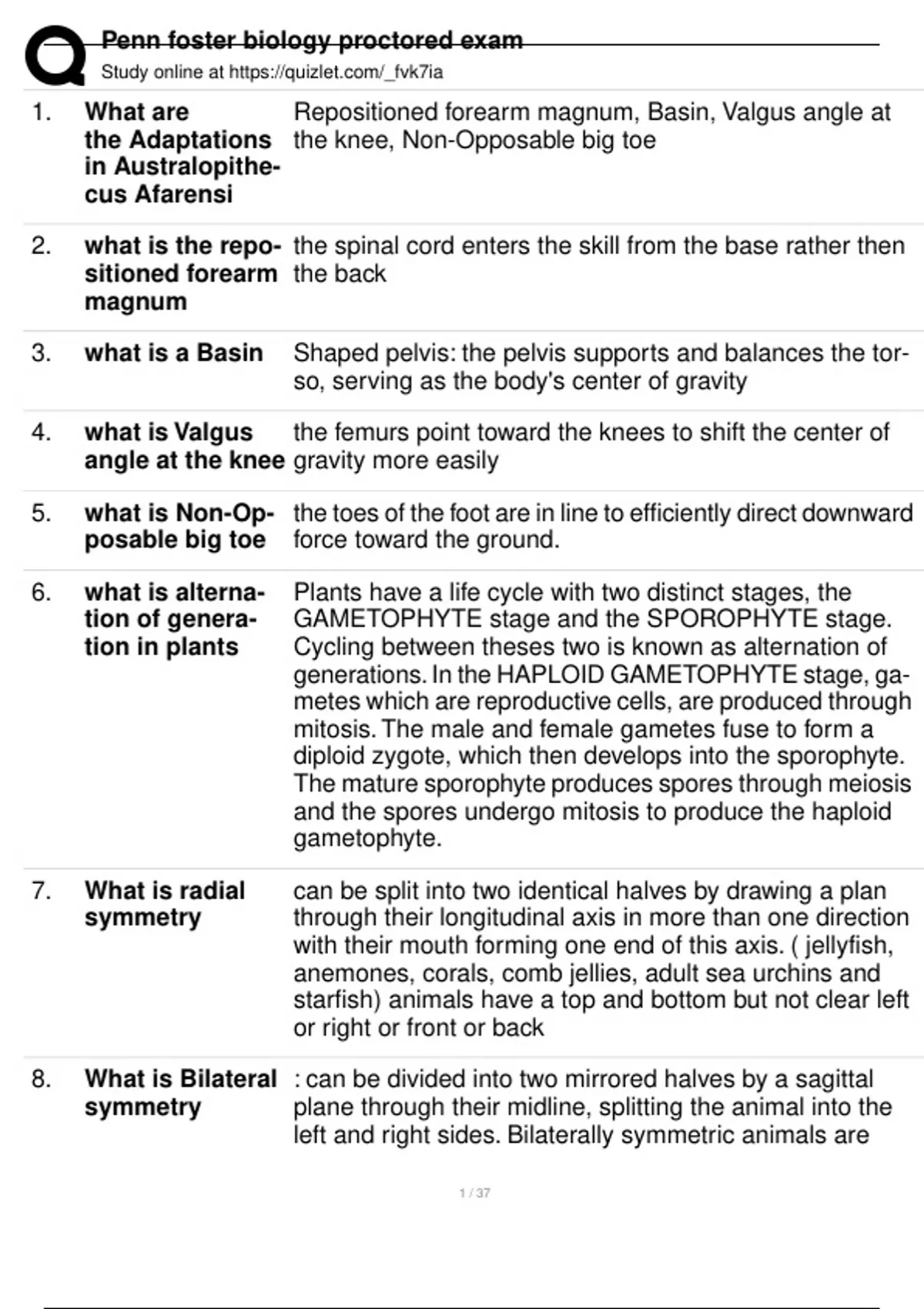 Penn foster biology proctored exam questions with correct answers ...