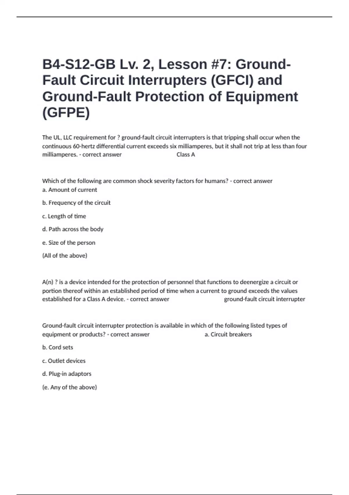 B4-S12-GB Lv. 2, Lesson #7: Ground-Fault Circuit Interrupters (GFCI ...