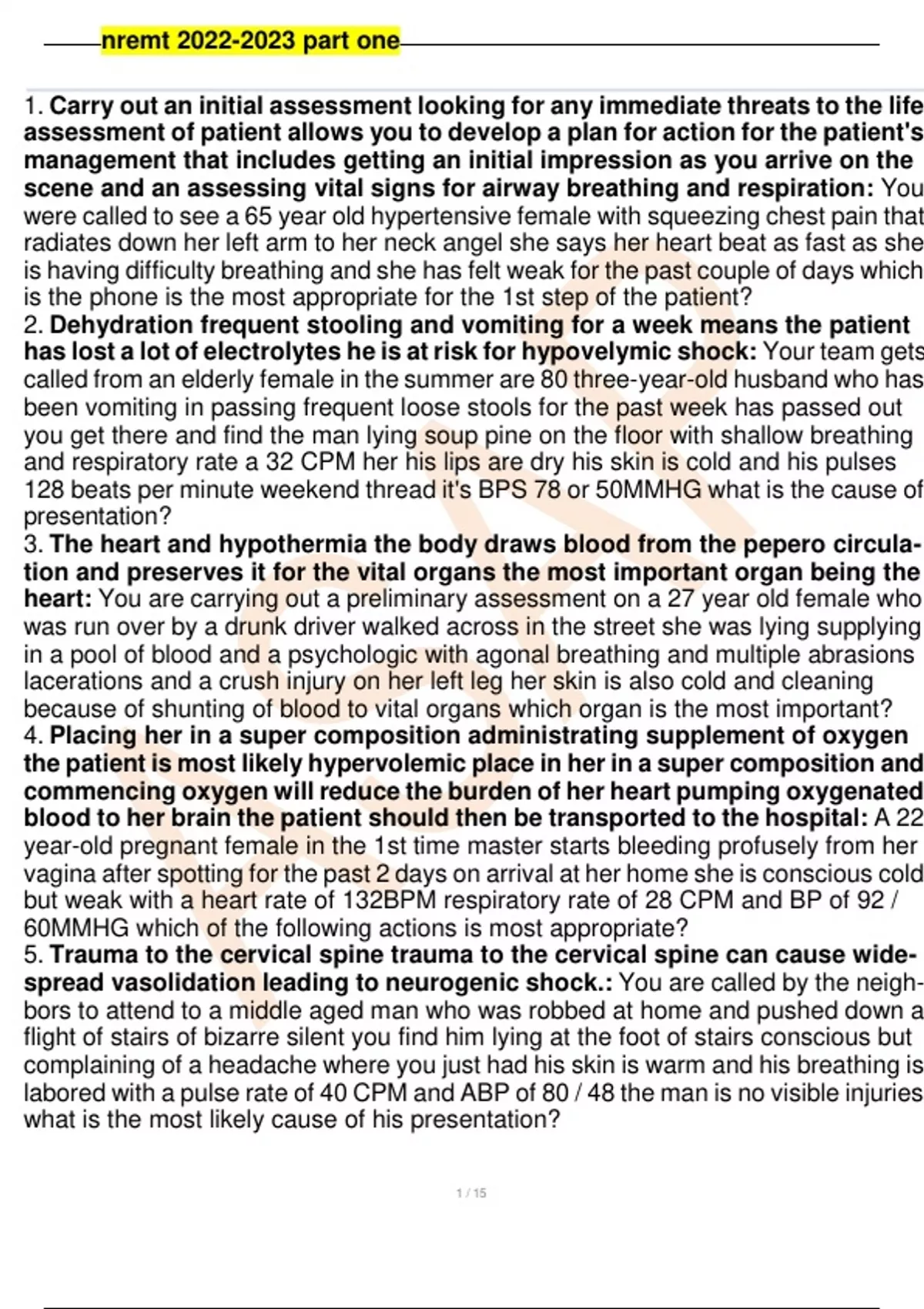 nremt part one To Help You Pass The EMT Exam! - NREMT - Nationally ...