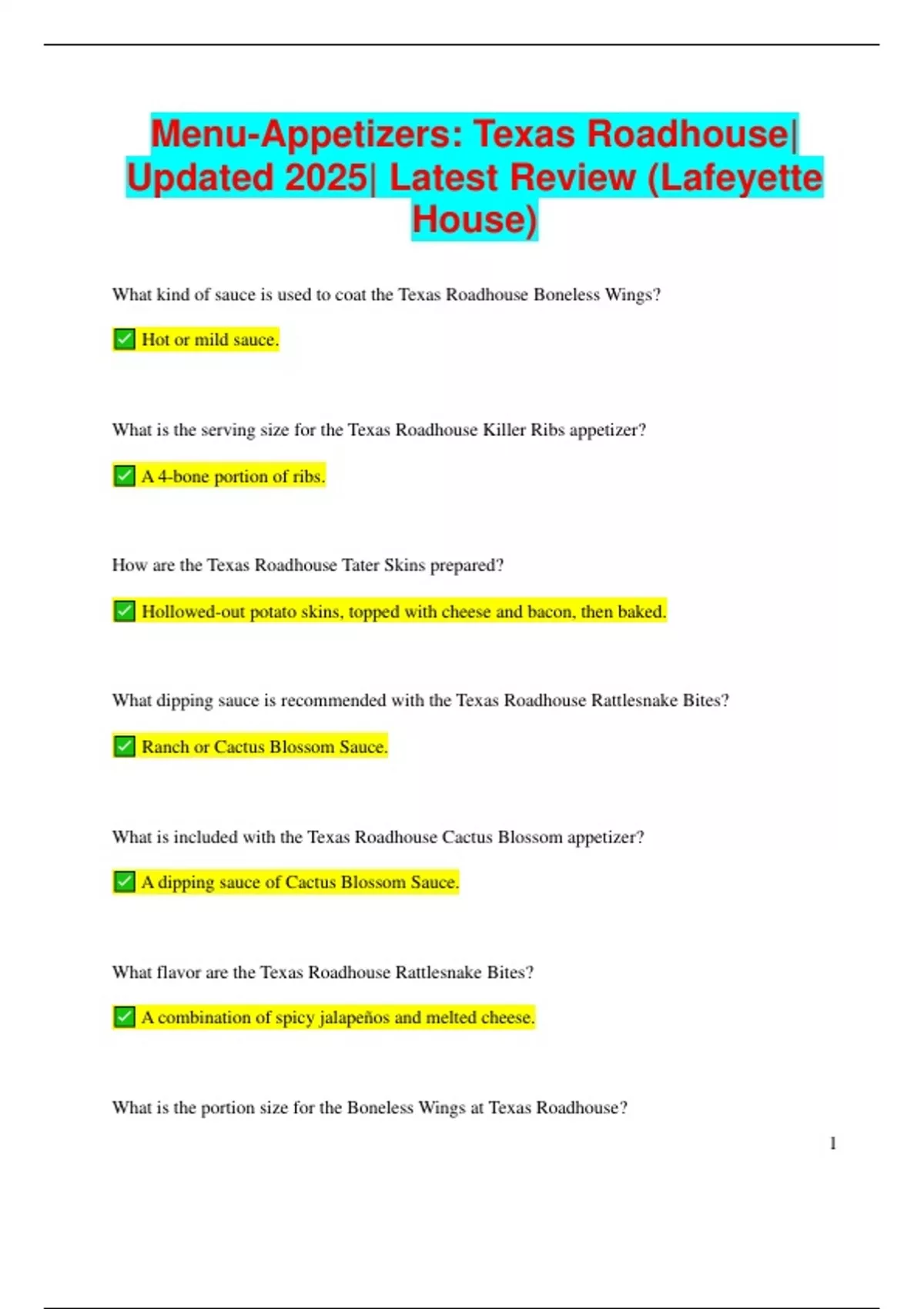 Menu-Appetizers: Texas Roadhouse| Updated 2025| Latest Review ...