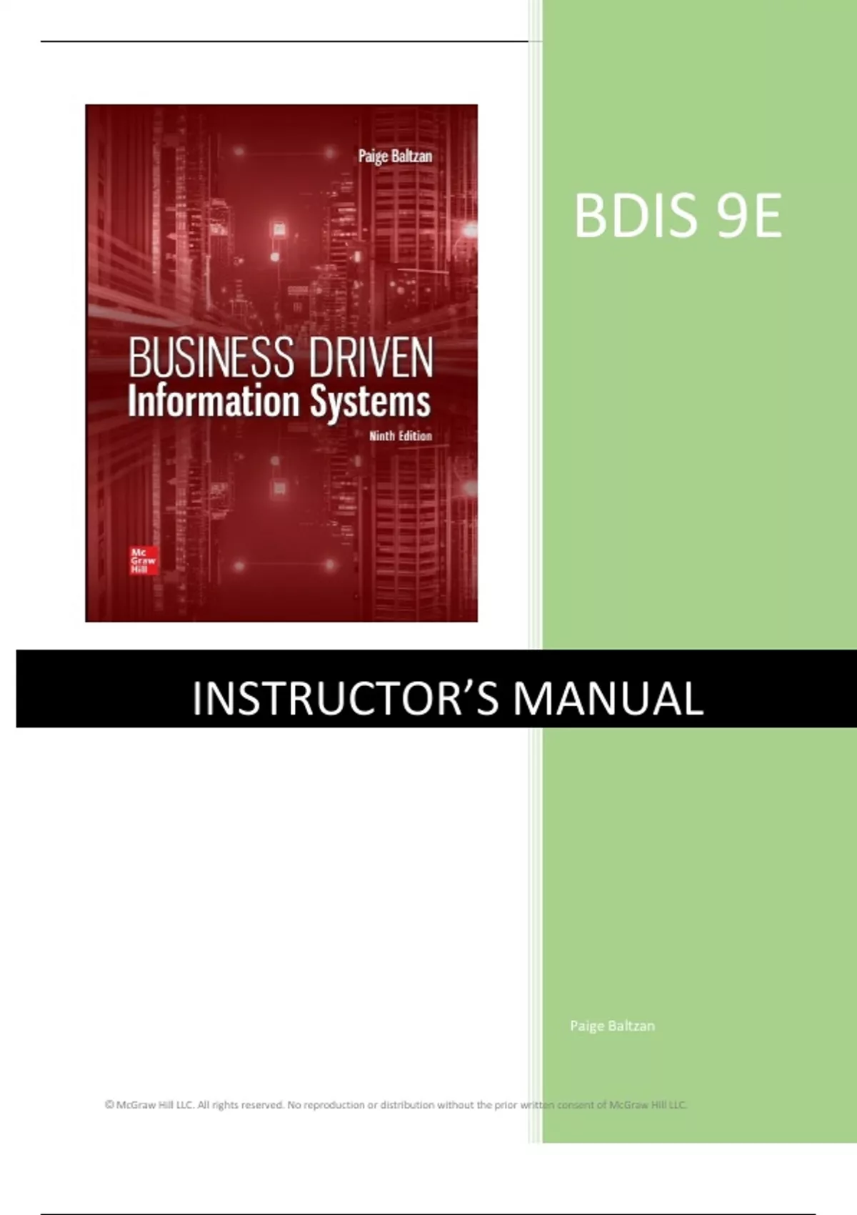 Solution Manual For Business Driven Information Systems, 9th Edition By Paige Baltzan and Amy ...