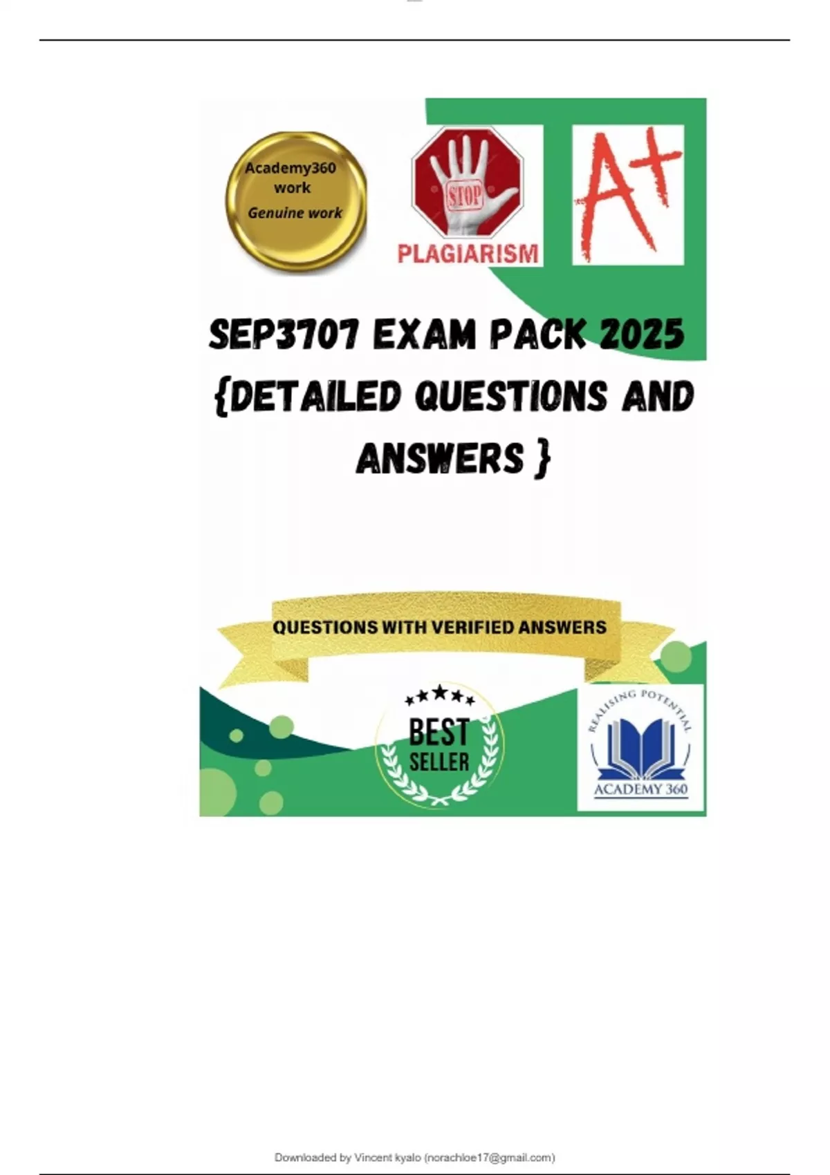 SEP3707 EXAM PACK 2025 {DETAILED QUESTIONS AND ANSWERS } - SEP3707 ...
