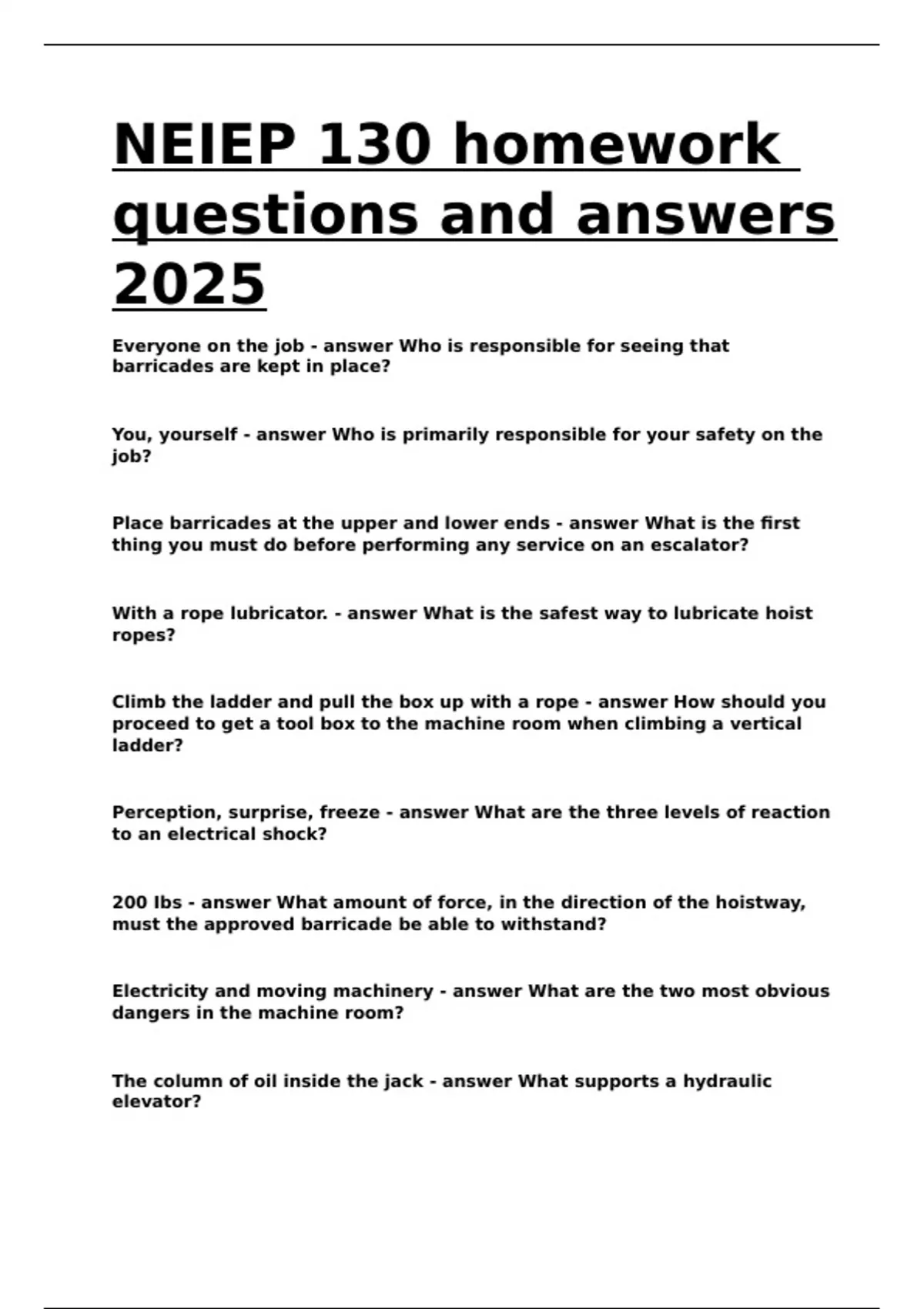 NEIEP 130 homework questions and answers 2025 - NEIEP - Stuvia US