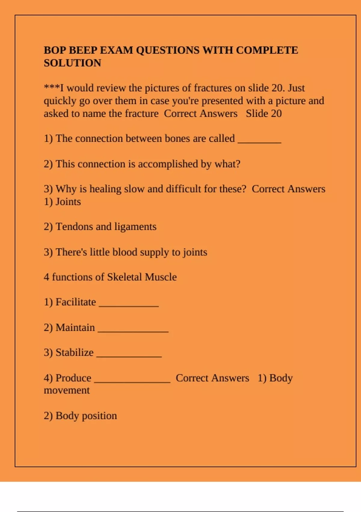 BOP BEEP EXAM QUESTIONS WITH COMPLETE SOLUTION - BOP BEEP - Stuvia US