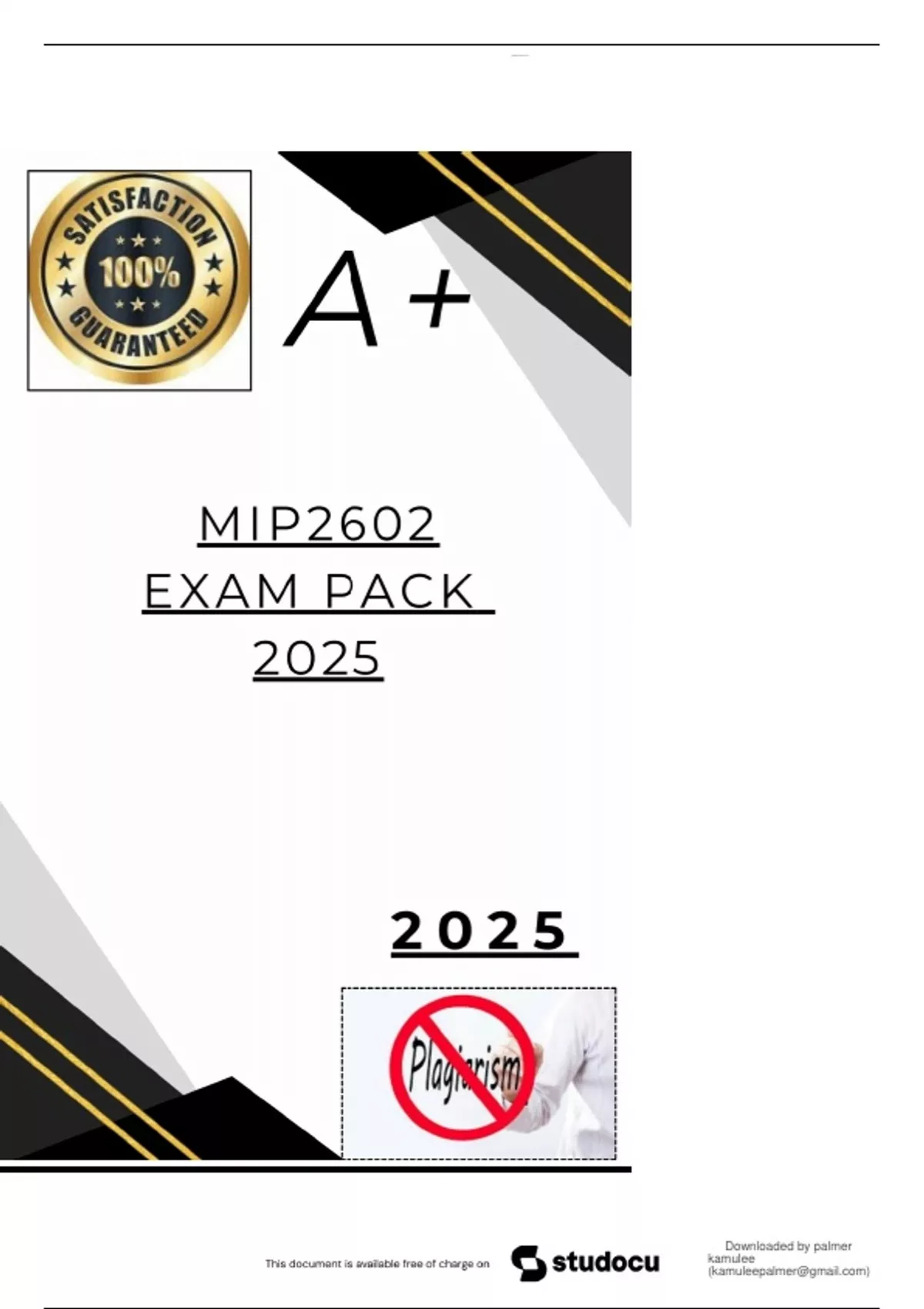 MIP2602 EXAM PACK 2025 - MIP2602 - Stuvia SA