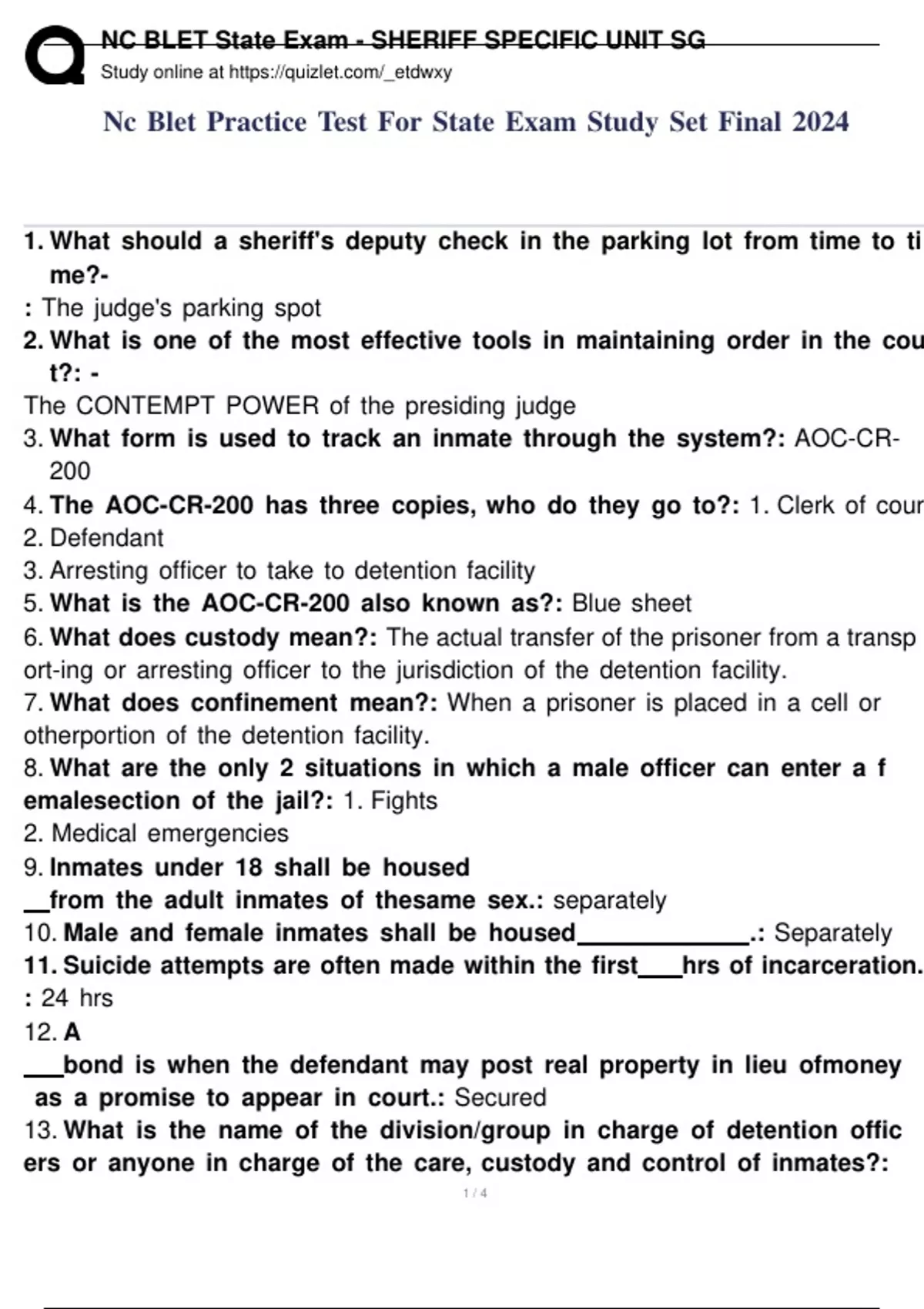 Nc Blet Practice Test For State Exam Study Set Final with correct ...
