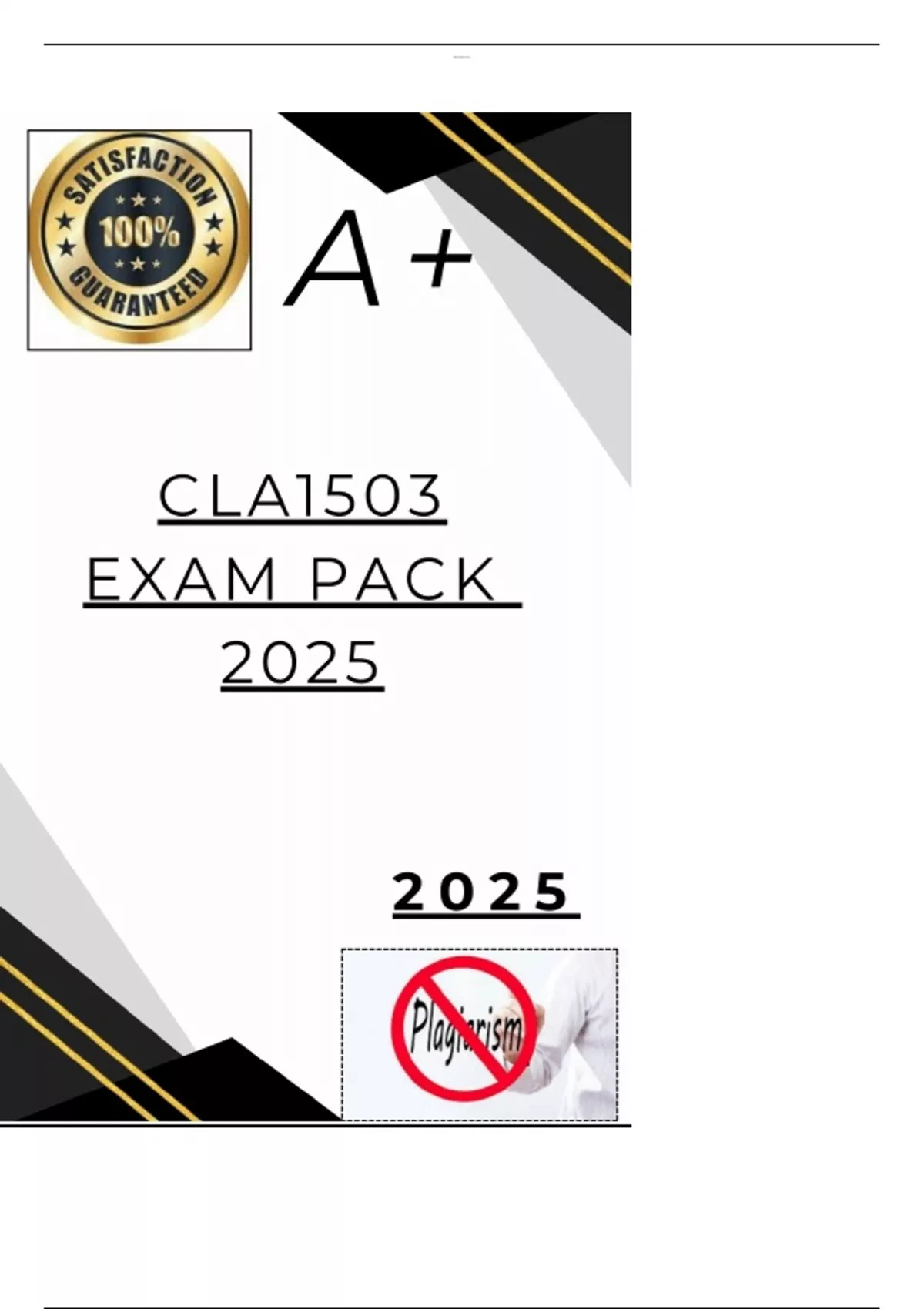 CLA1503 EXAM PACK {UPDATED QUESTIONS AND ANSWERS} - CLA1503 - Stuvia SA