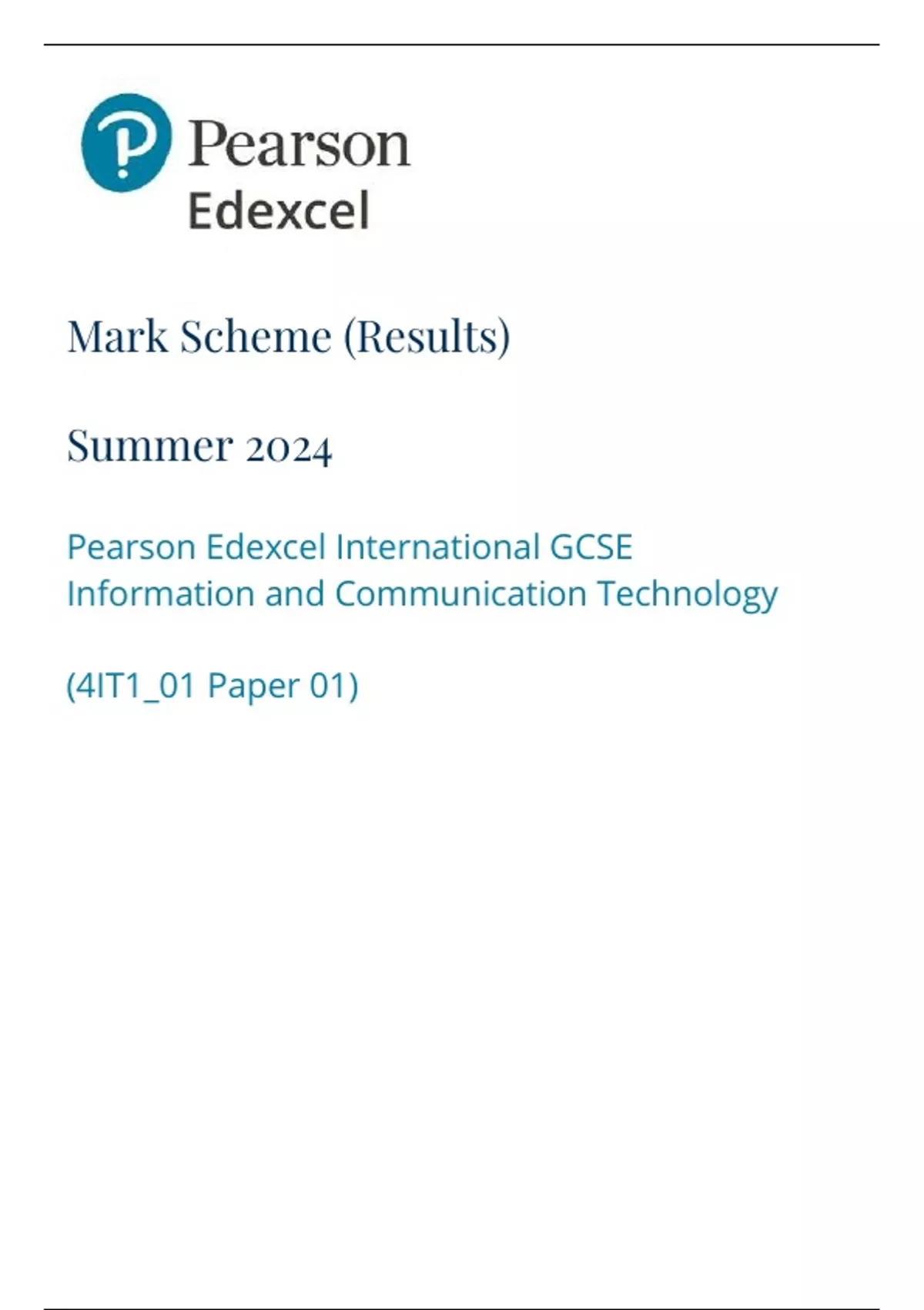 Pearson Edexcel International GCSE Information and Communication ...