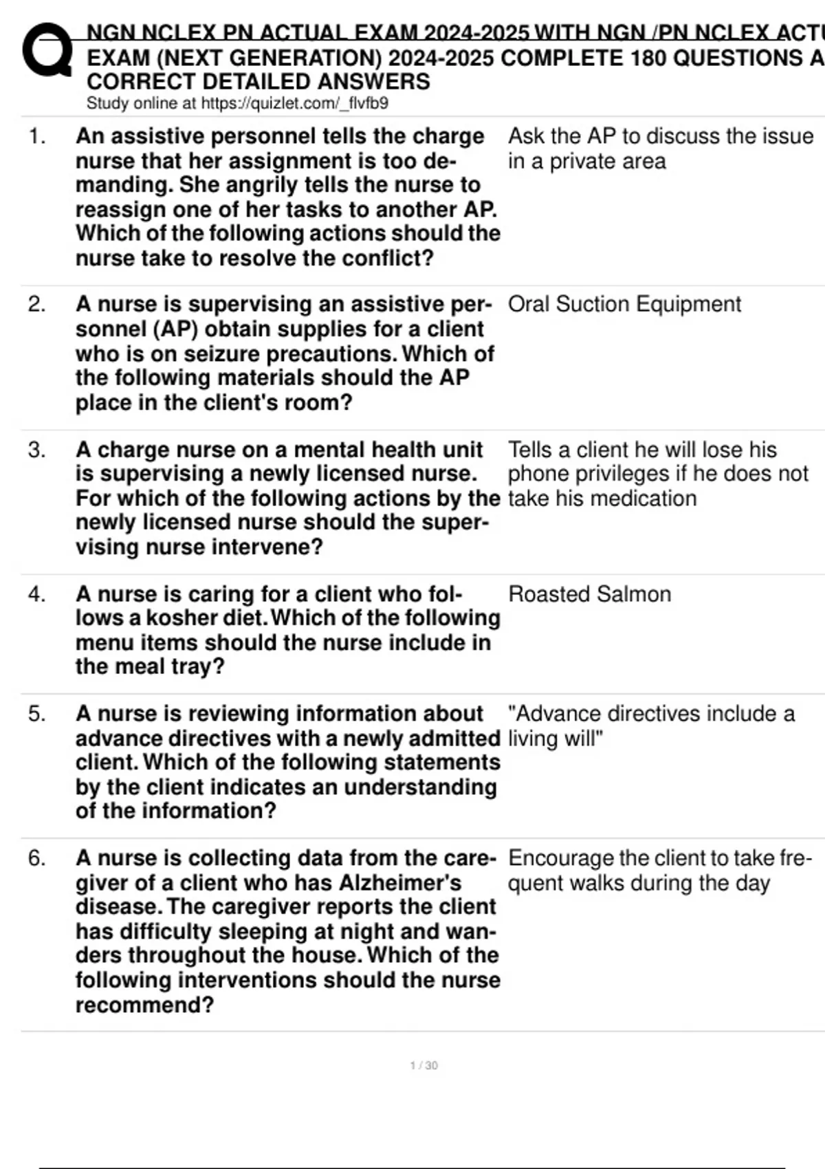 NGN NCLEX PN ACTUAL EXAM WITH NGN /PN NCLEX ACTUAL EXAM (NEXT ...