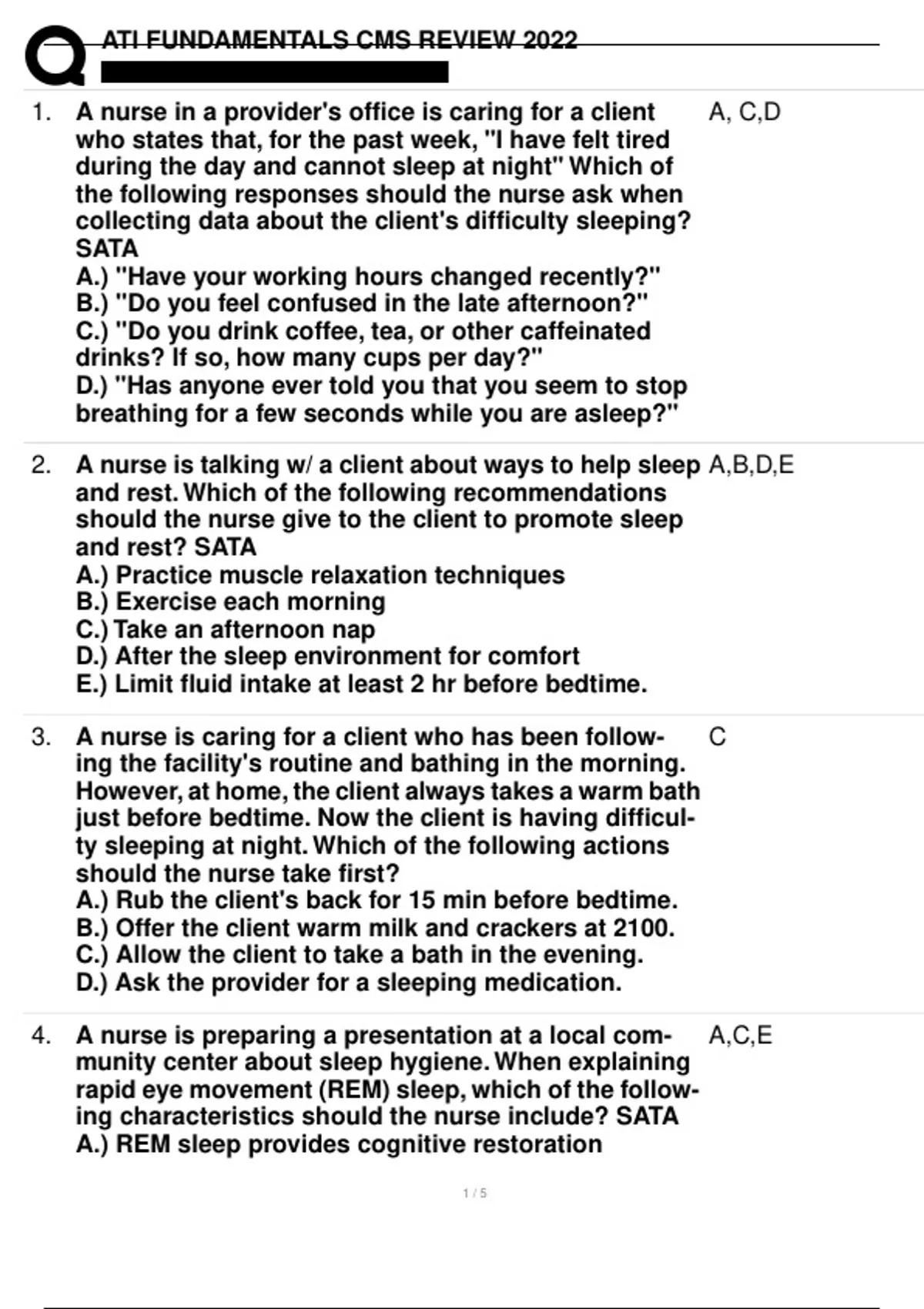 ATI FUNDAMENTALS CMS PROCTORED EXAM /FUNDAMENTALS CMS PROCTORED EXAM ...