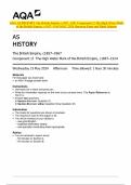 AQA AS HISTORY The British Empire, c1857–1967 Component 1J The High ...