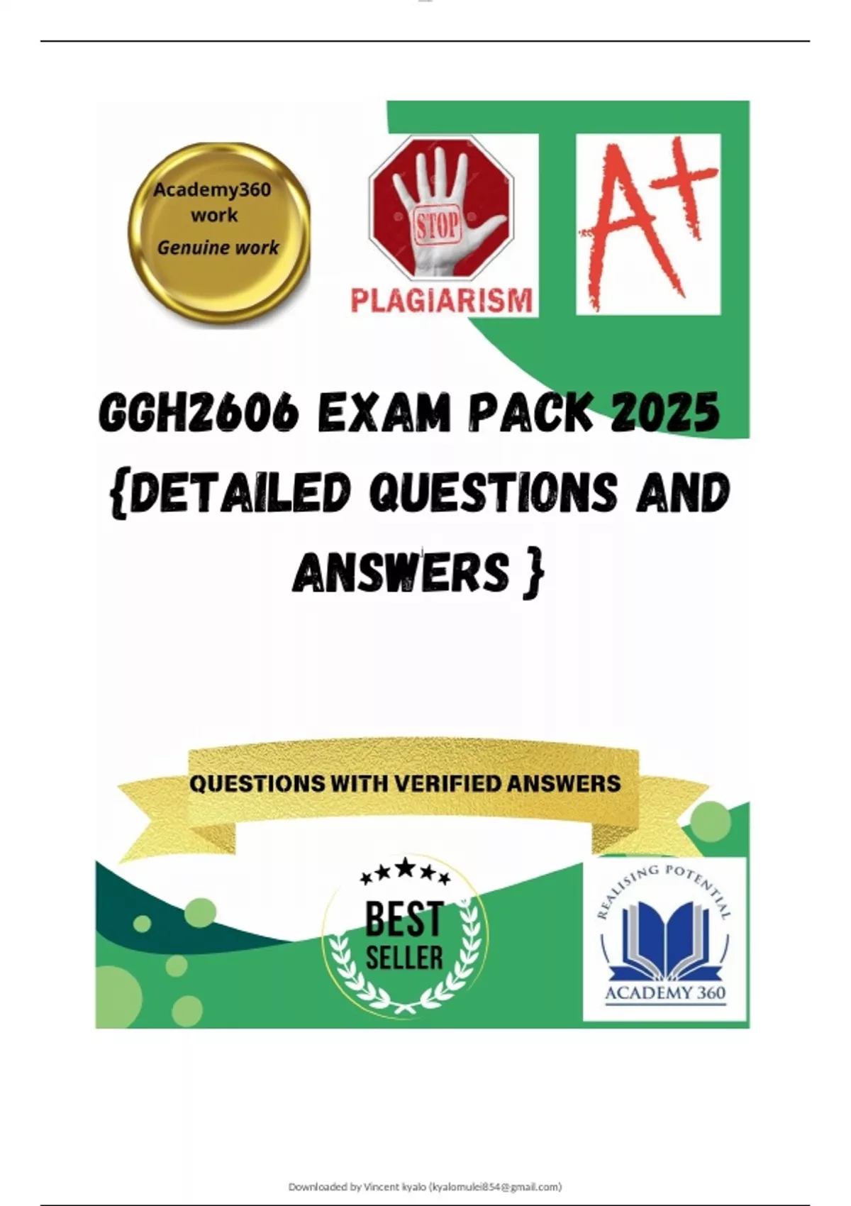 GGH2606 EXAM PACK 2025 {DETAILED QUESTIONS AND ANSWERS } - Geography of ...