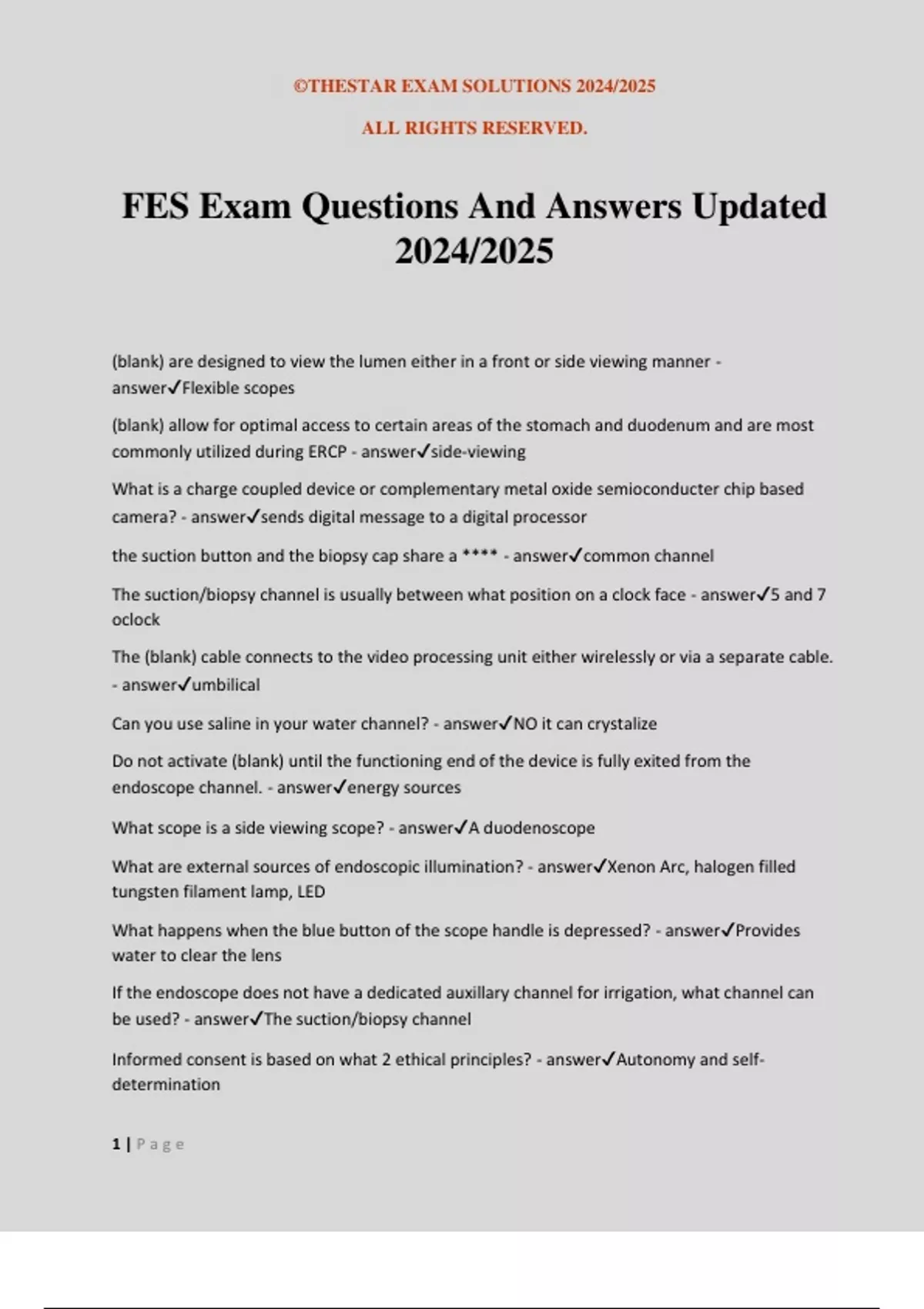 FES Exam Questions And Answers Updated 2024/2025 - FES - Stuvia US