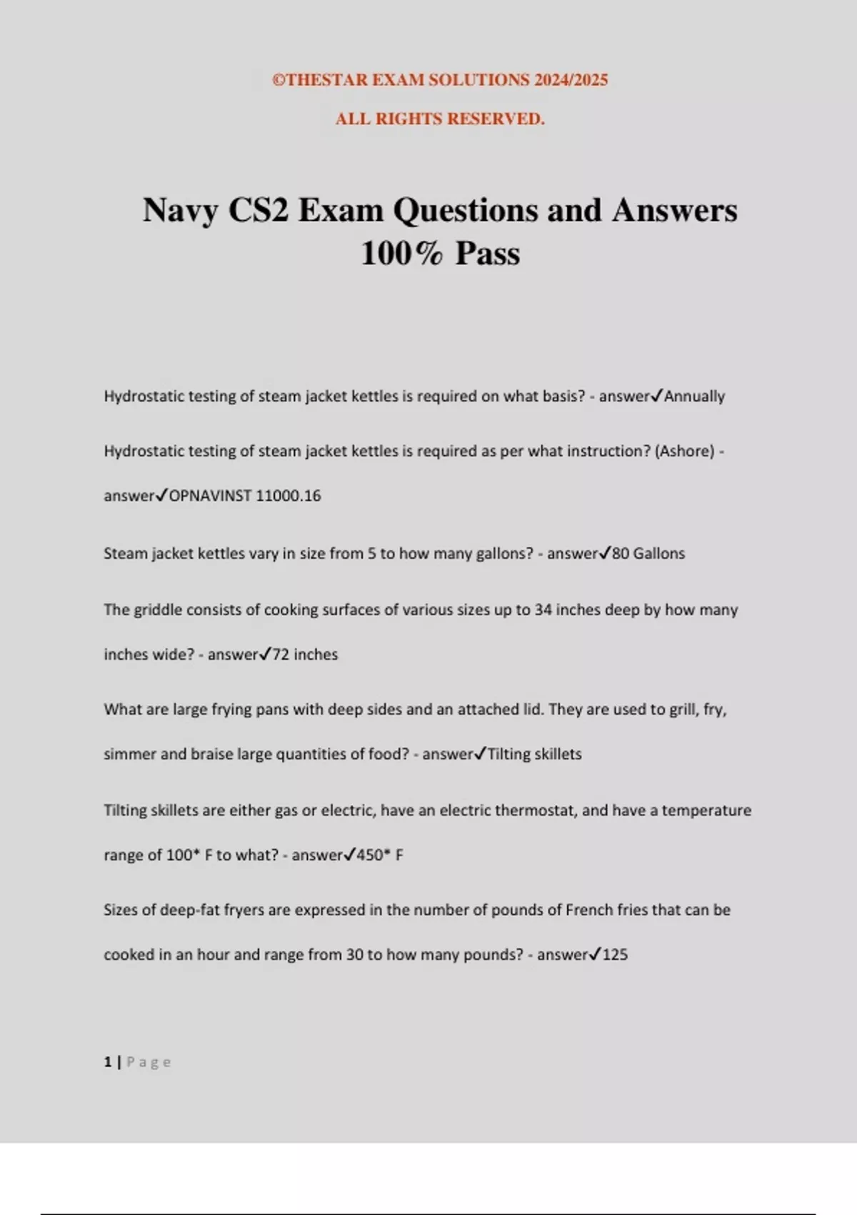 Navy CS2 Exam Questions and Answers 100% Pass - Navy CS2 - Stuvia US