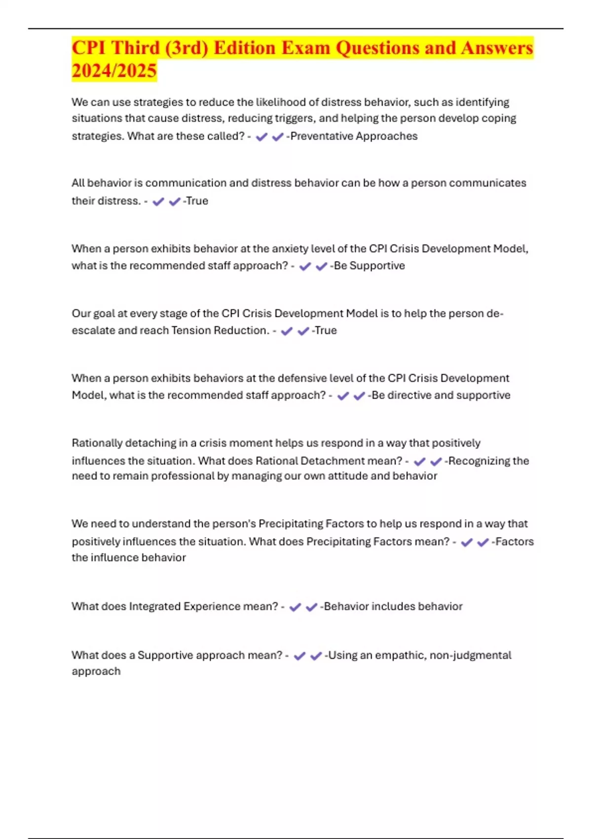 CPI Third (3rd) Edition Exam Questions and Answers 2024/2025 - CPI ...