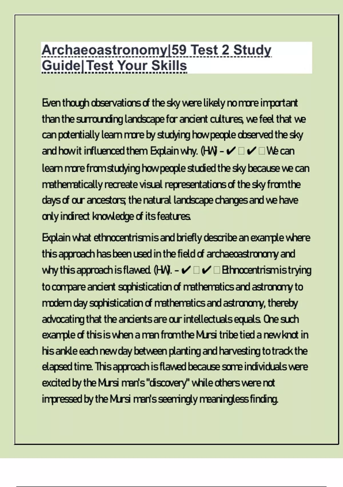 Archaeoastronomy 59 Review Quiz Questions With Correct Answers ...