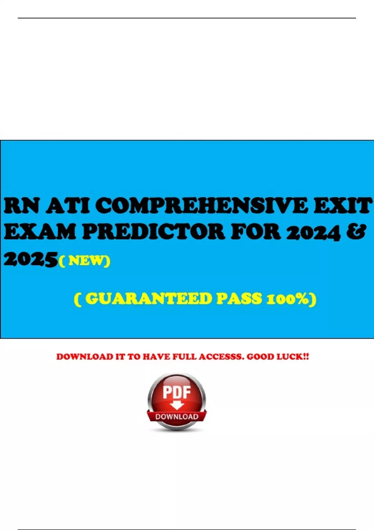 RN ATI COMPREHENSIVE EXIT EXAM PREDICTOR 2025 With NGN (NEW VERSION) - RN ATI COMPREHENSIVE EXIT ...