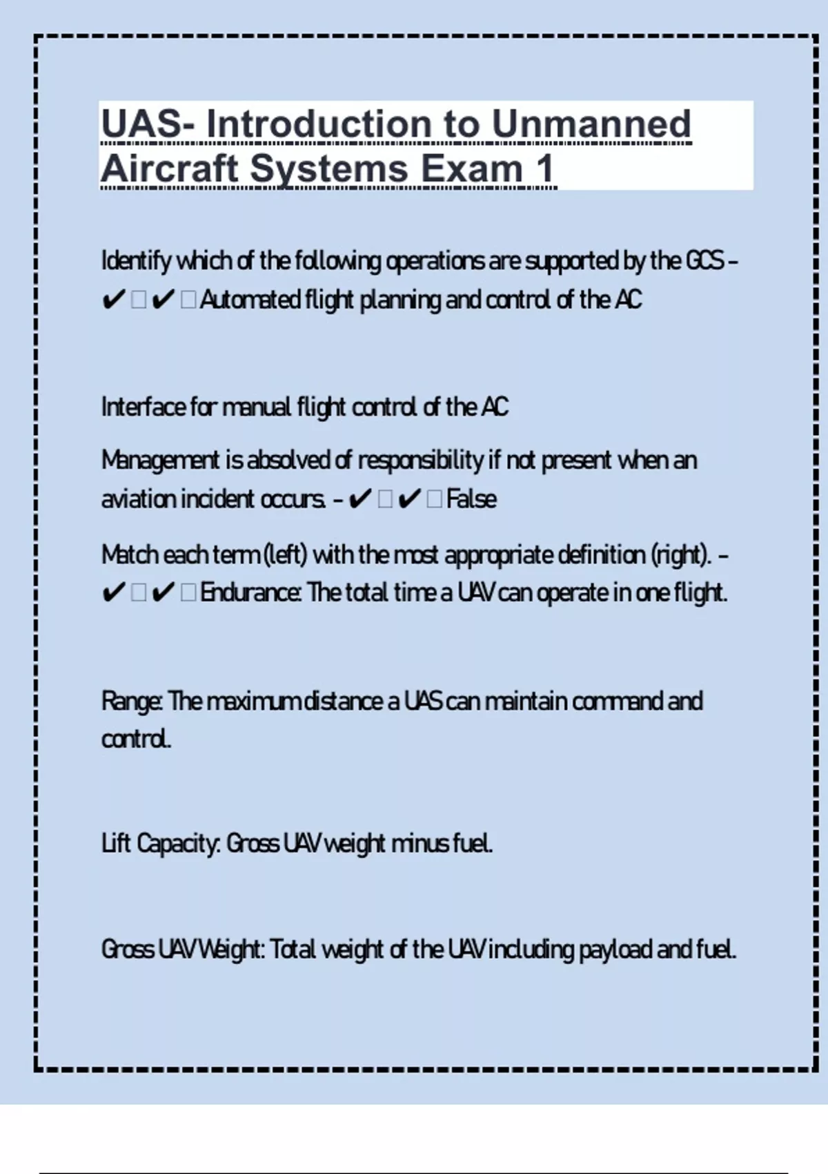 UAS- Introduction to Unmanned Aircraft Systems Exam 1|60 Quiz Questions Answers| 2025 - UAS ...