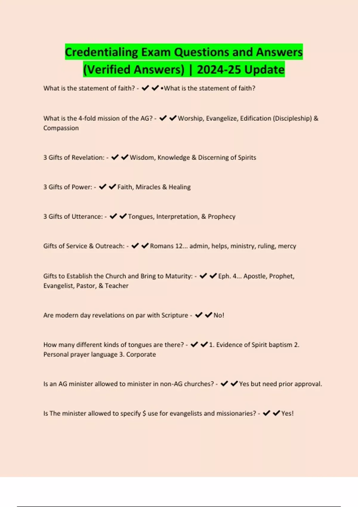 Credentialing Exam Questions and Answers (Verified Answers) | 2024-25 ...