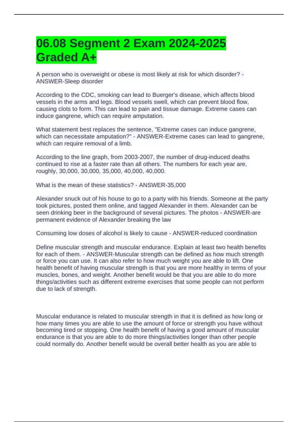 06.08 Segment 2 Exam Graded A+ - CDC3 - Stuvia US