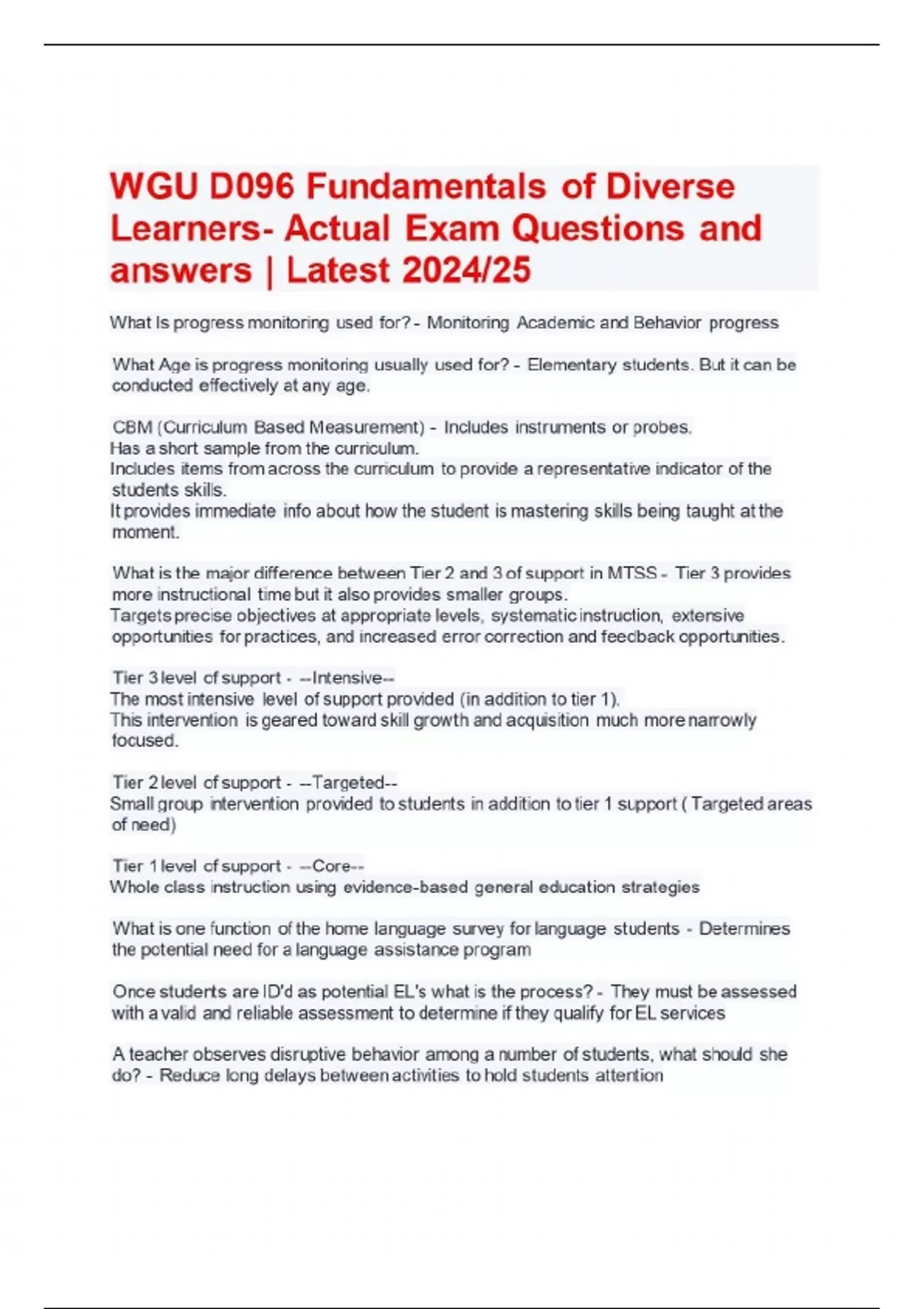 Exam 2025: WGU_D096_Fundamentals_of_Diverse_Learners - WGU_D096 ...