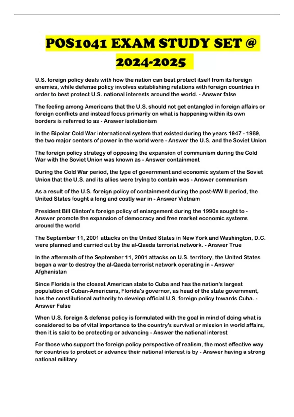 POS1041 EXAM STUDY SET @ - POS1041 - Stuvia US