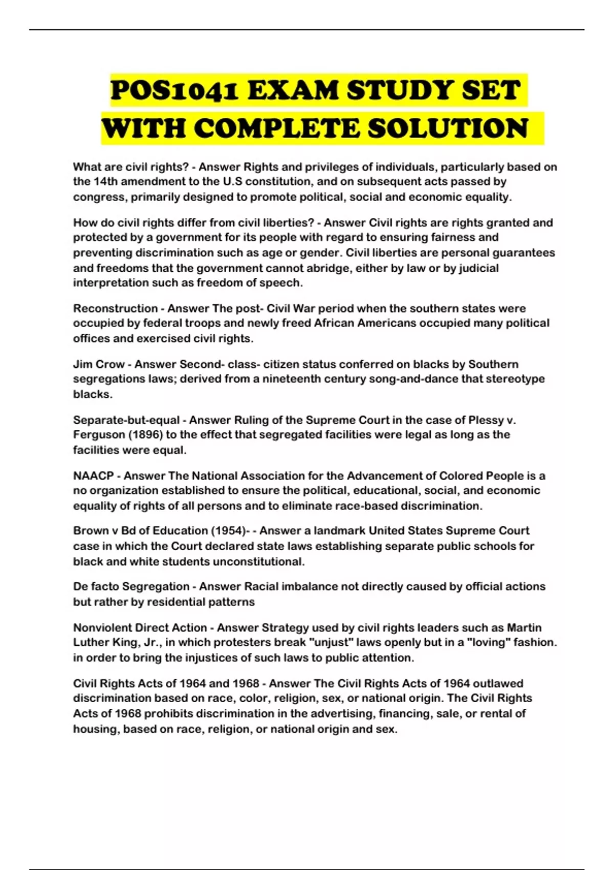 POS1041 EXAM STUDY SET WITH COMPLETE SOLUTION - POS1041 - Stuvia US