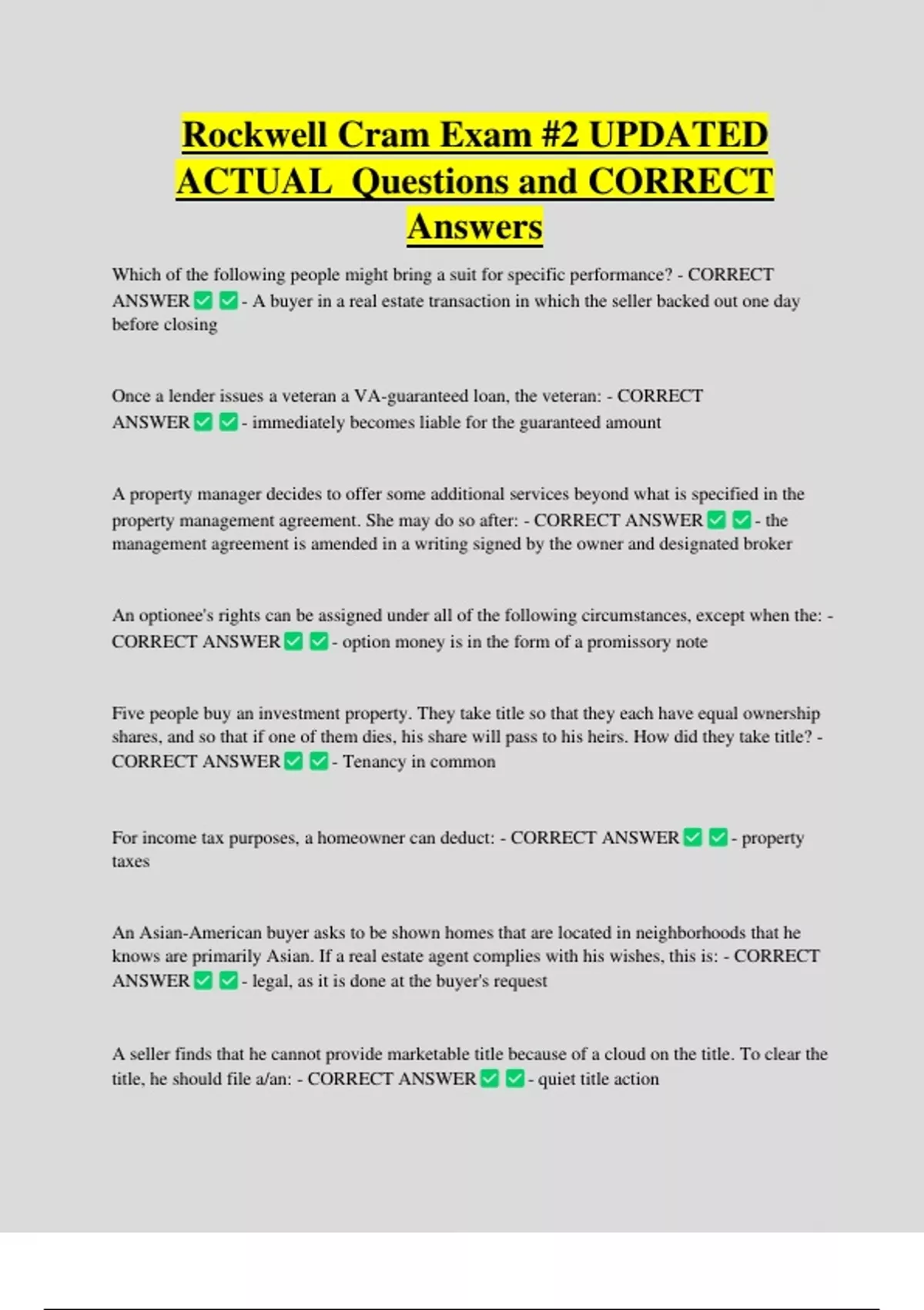 Rockwell Cram Exam #2 UPDATED ACTUAL Questions and CORRECT Answers ...
