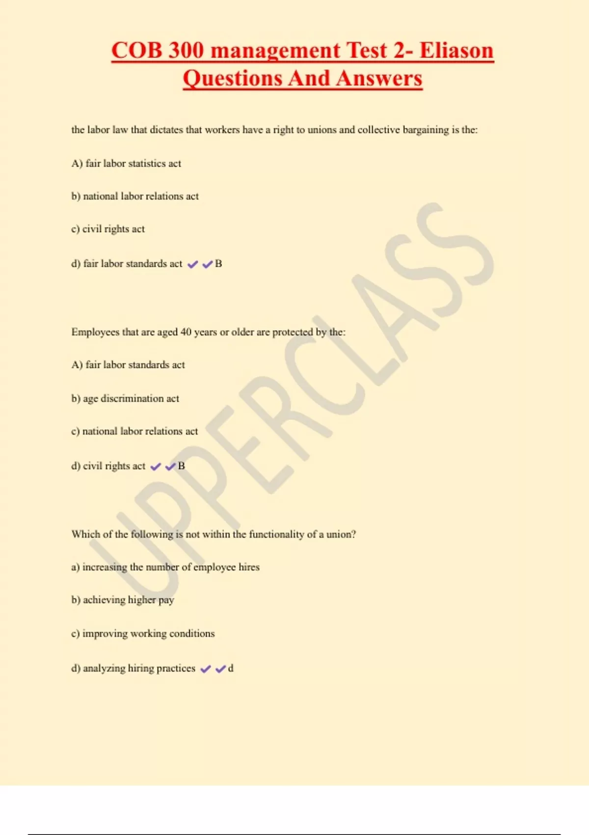 COB 300 management Test 2- Eliason Questions And Answers - COB 300 ...