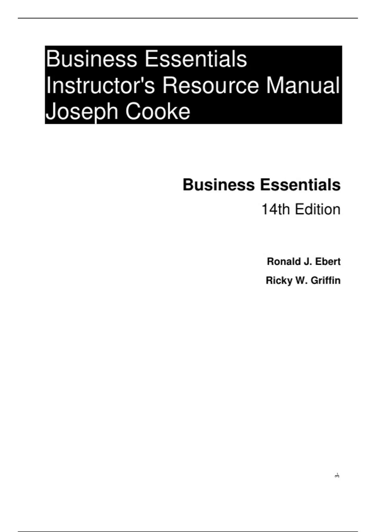 Solution Manual For Business Essentials, 2025 14th Edition by Ronald J ...