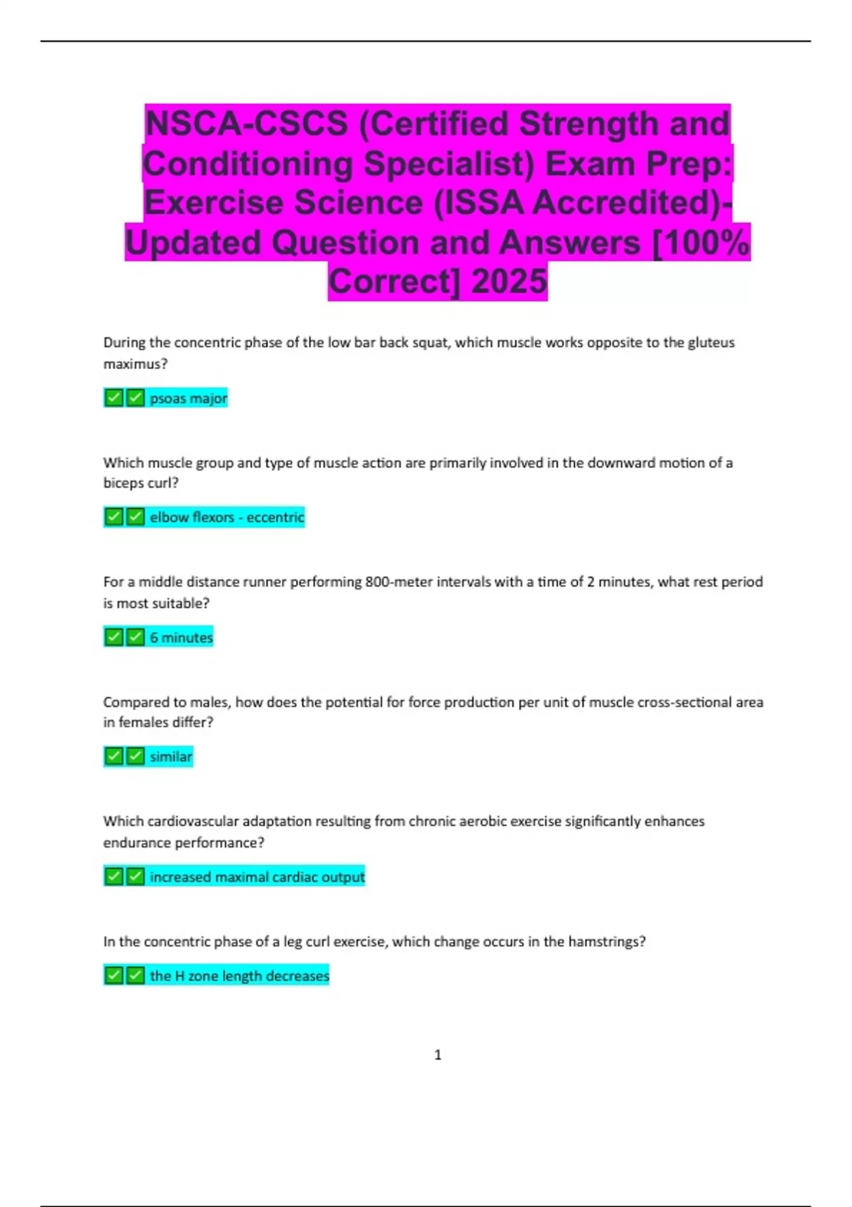 NSCA-CSCS (Certified Strength and Conditioning Specialist) Exam Prep ...
