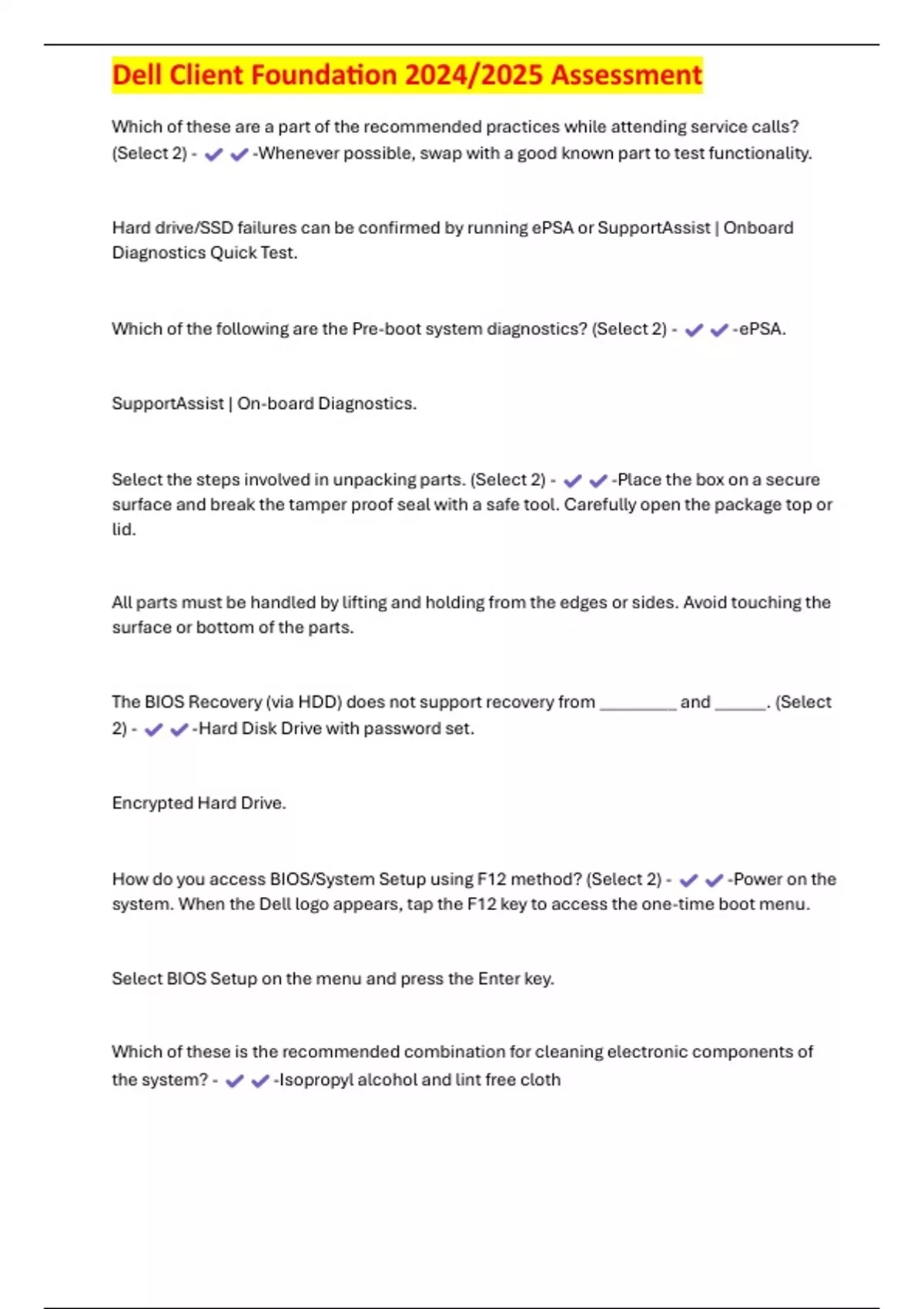 Dell Client Foundation 2024/2025 Assessment - Dell Client Foundation ...