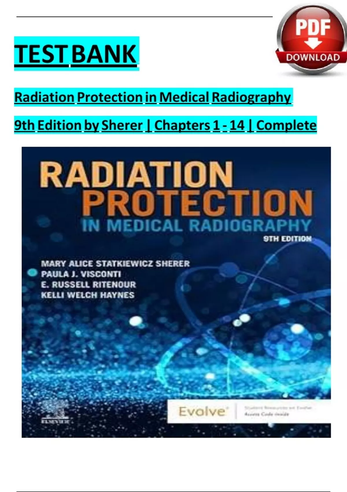 TEST BANK Radiation Protection in Medical Radiography 9th Edition by ...