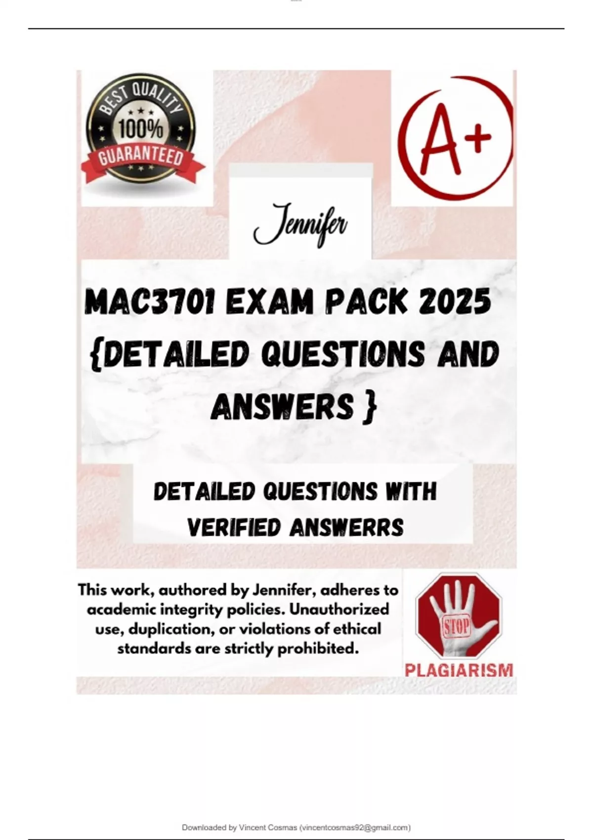 MAC3701 EXAM PACK 2025 {DETAILED QUESTIONS AND ANSWERS } - Application ...