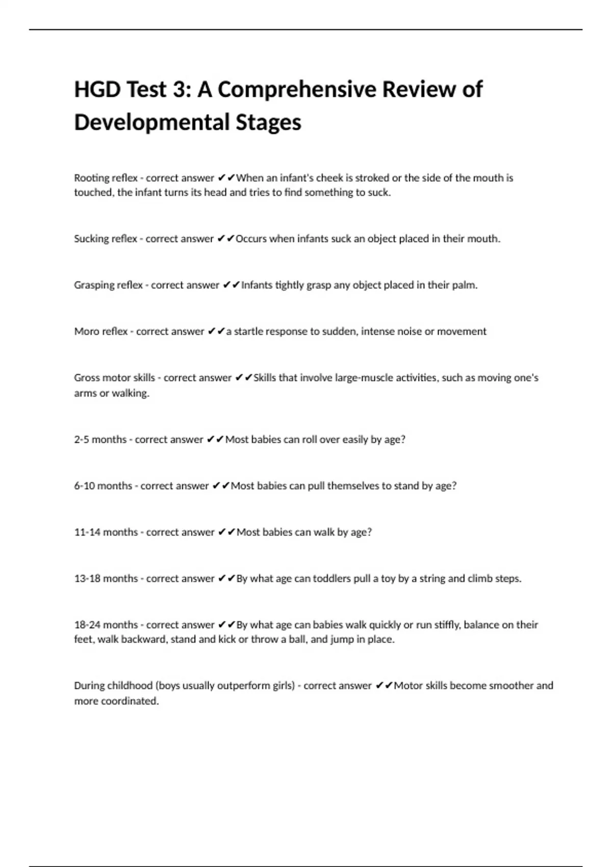 HGD Test 3: A Comprehensive Review of Developmental Stages - HGD ...