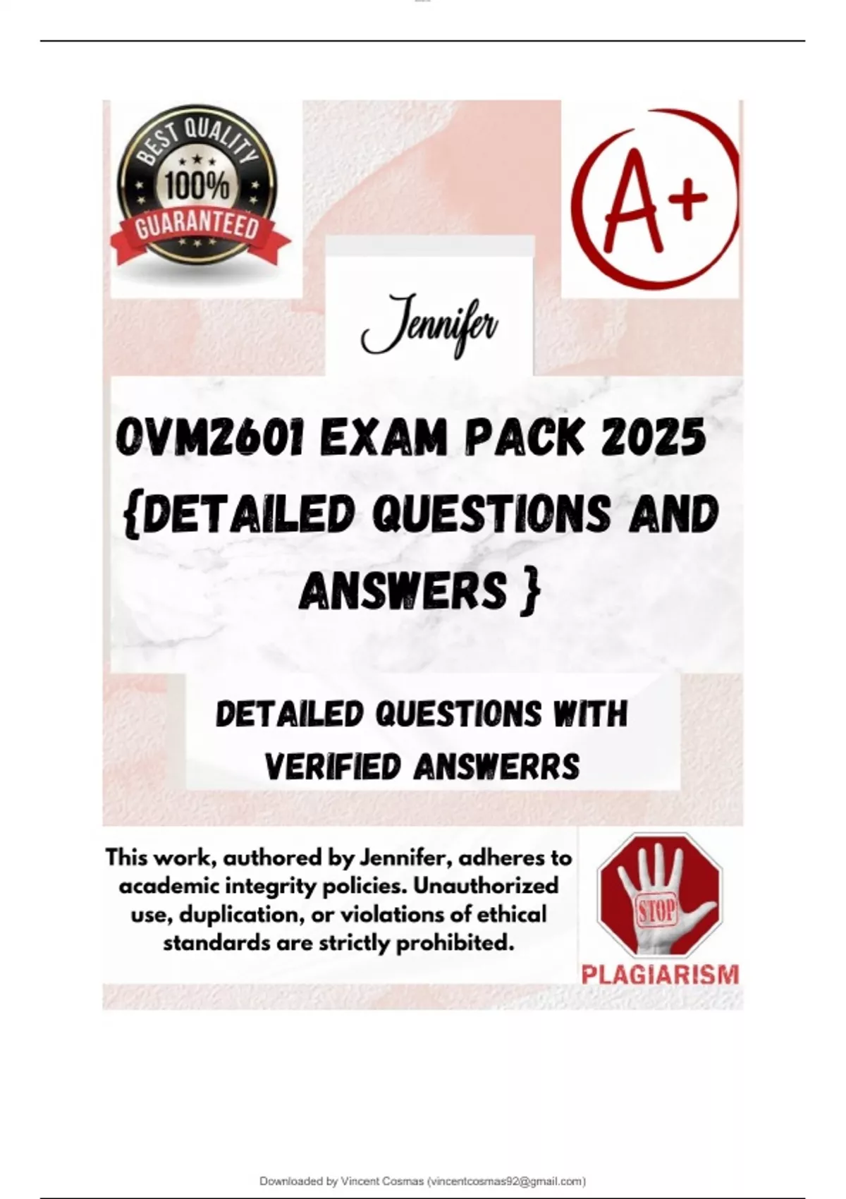 OVM2601 EXAM PACK 2025 {DETAILED QUESTIONS AND ANSWERS } - OVM2601 ...