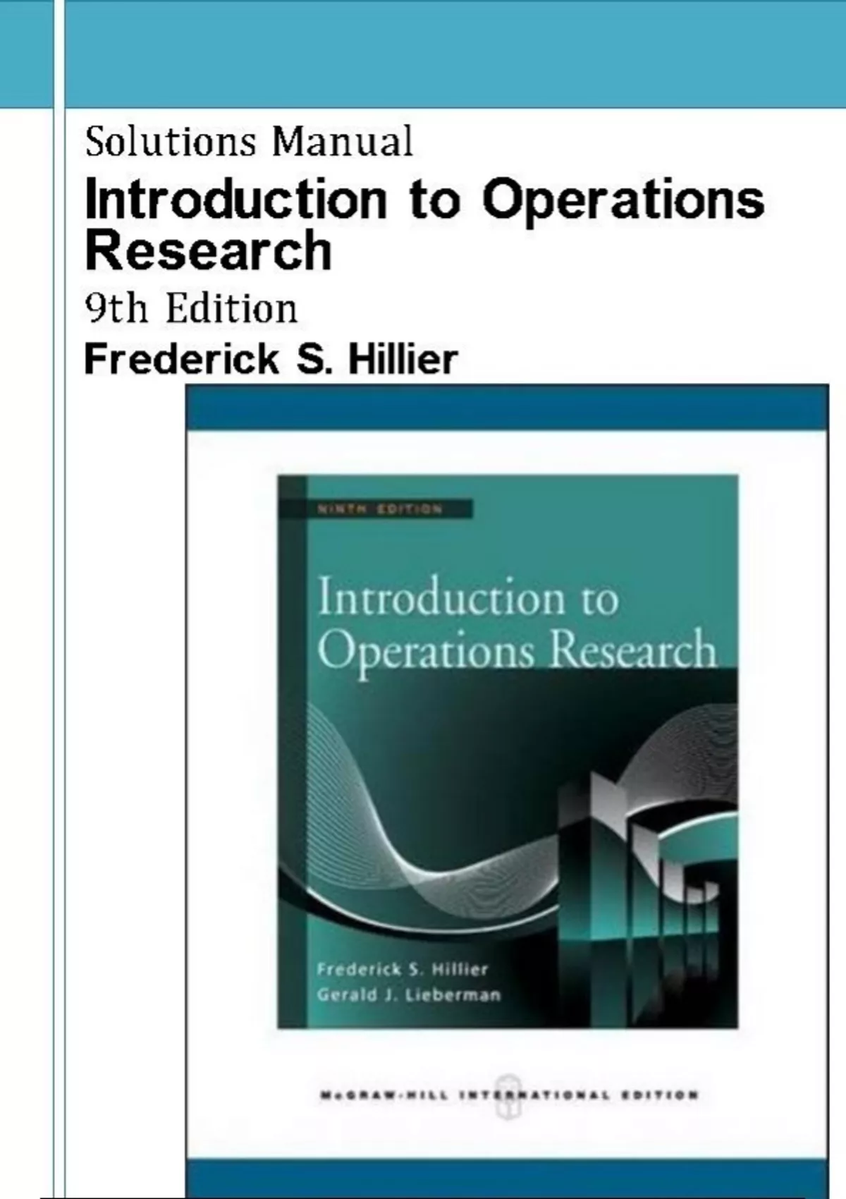 Solutions Manual For Introduction to Operations Research 9th Edition ...