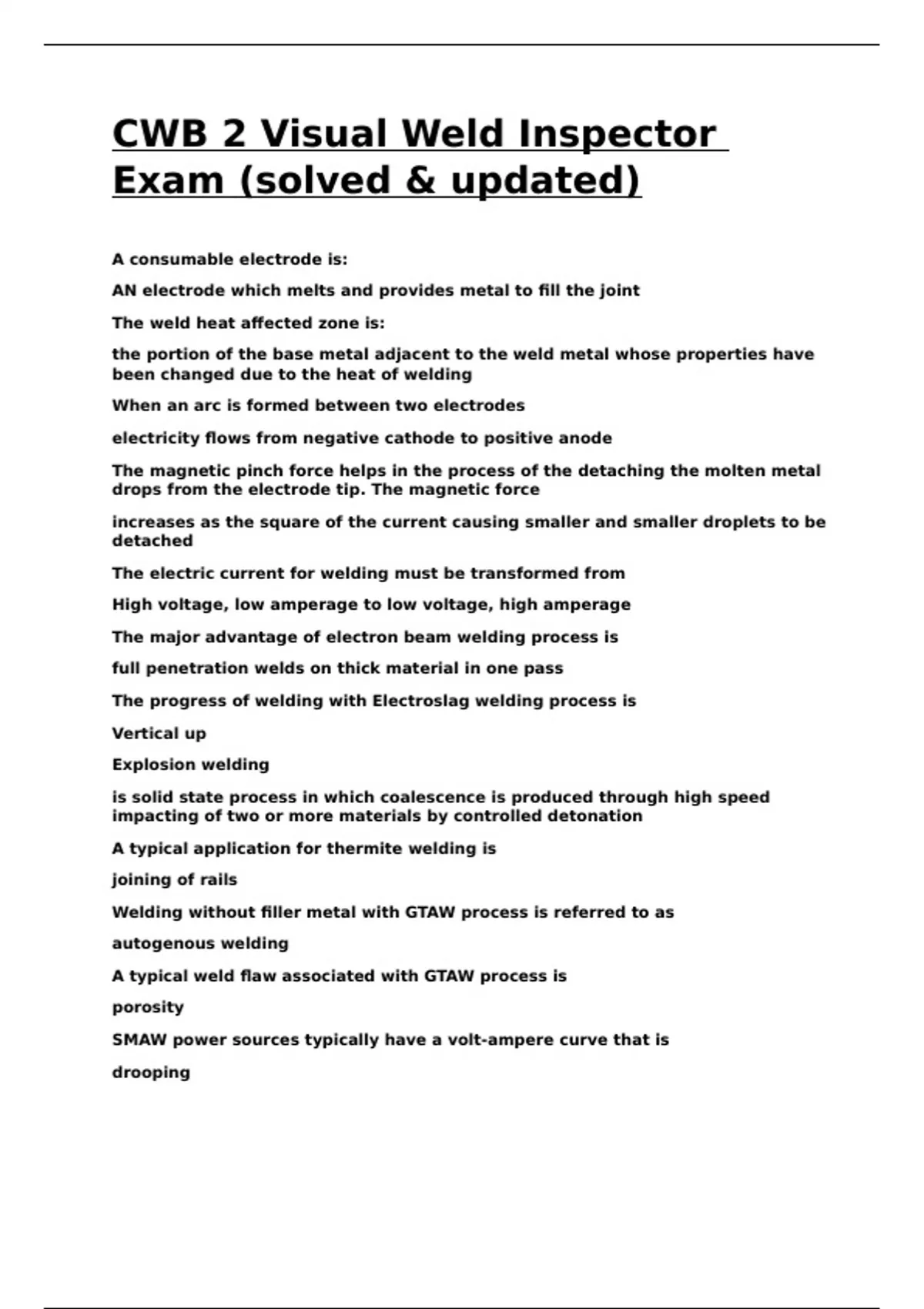 A COMPLETE PACKAGE DEAL FOR CWB WELDING EXAMS PACKAGE DEAL 2024/2025 ...