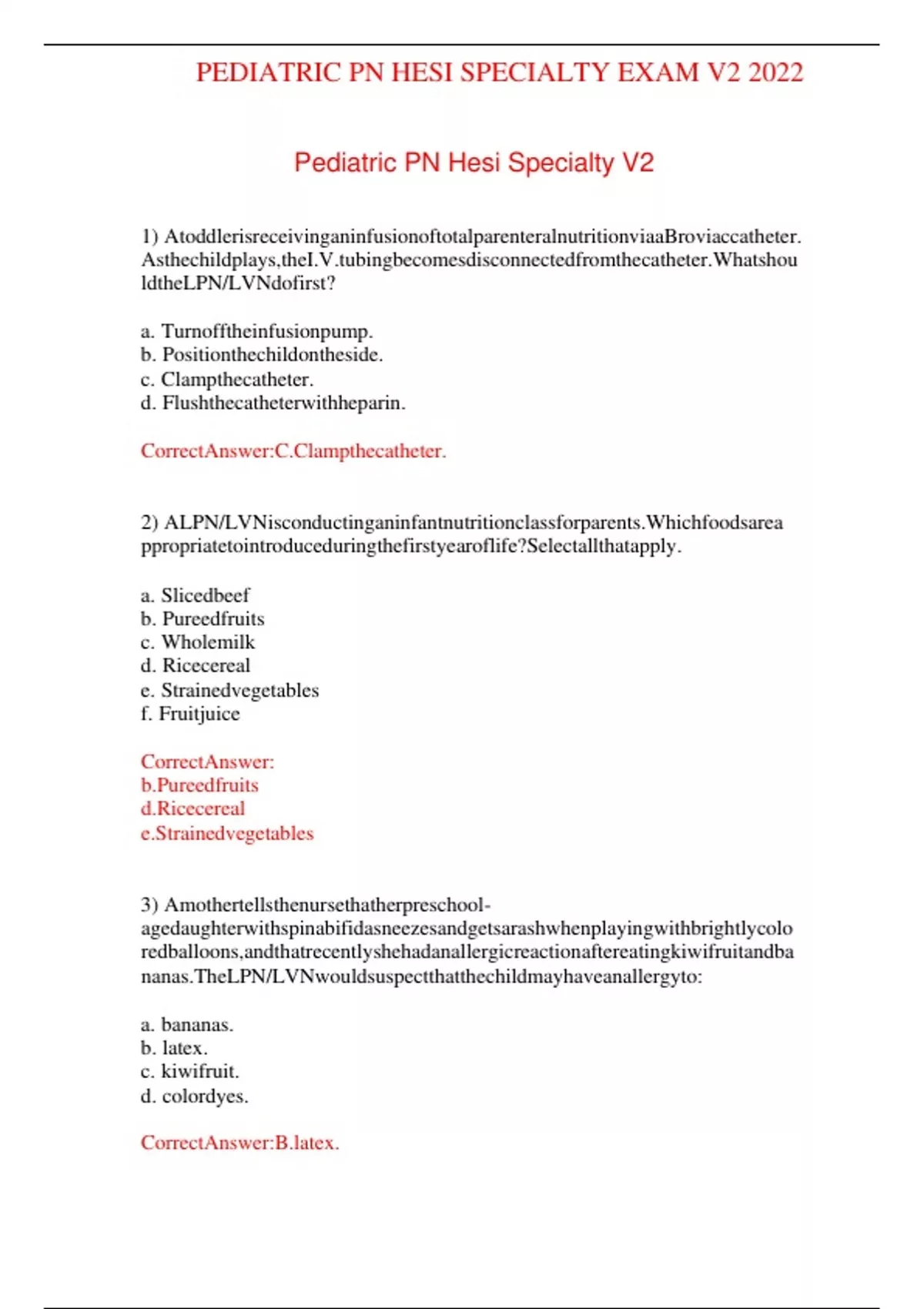 Pediatric PN Hesi Specialty Exam V2 2023/2024 - NURSMISC (NURSMISC ...